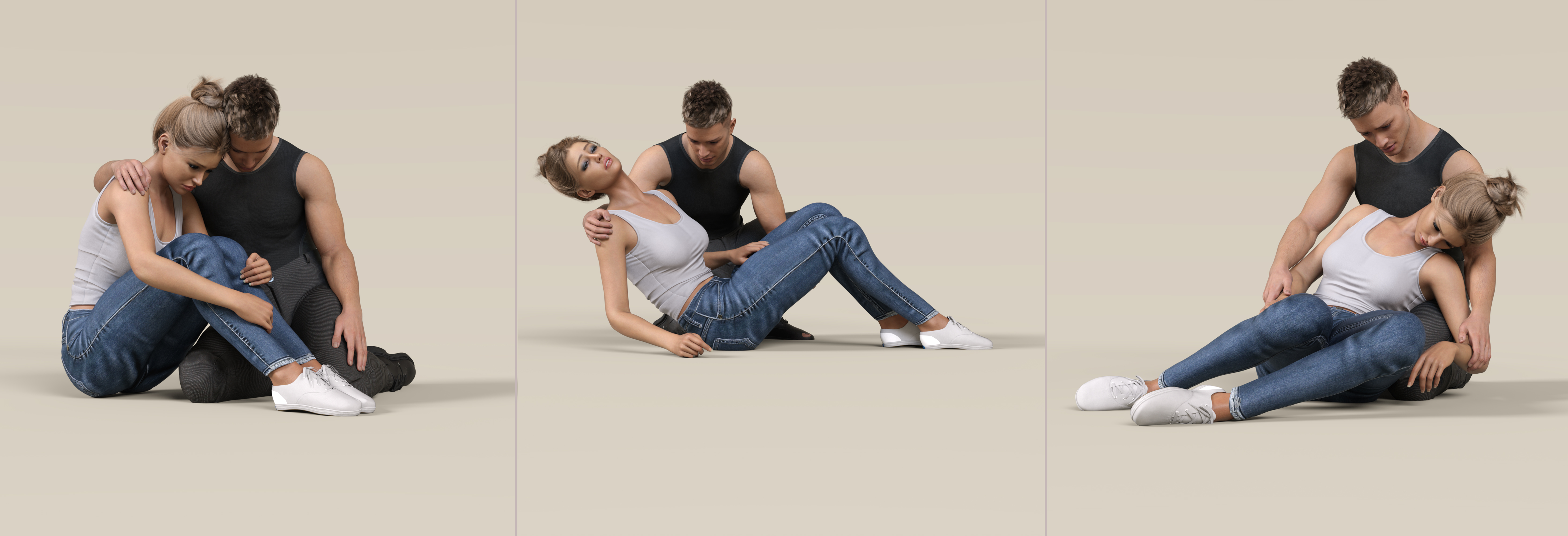 Z My Hero Couple Poses for Genesis 9 and 8 | Daz 3D