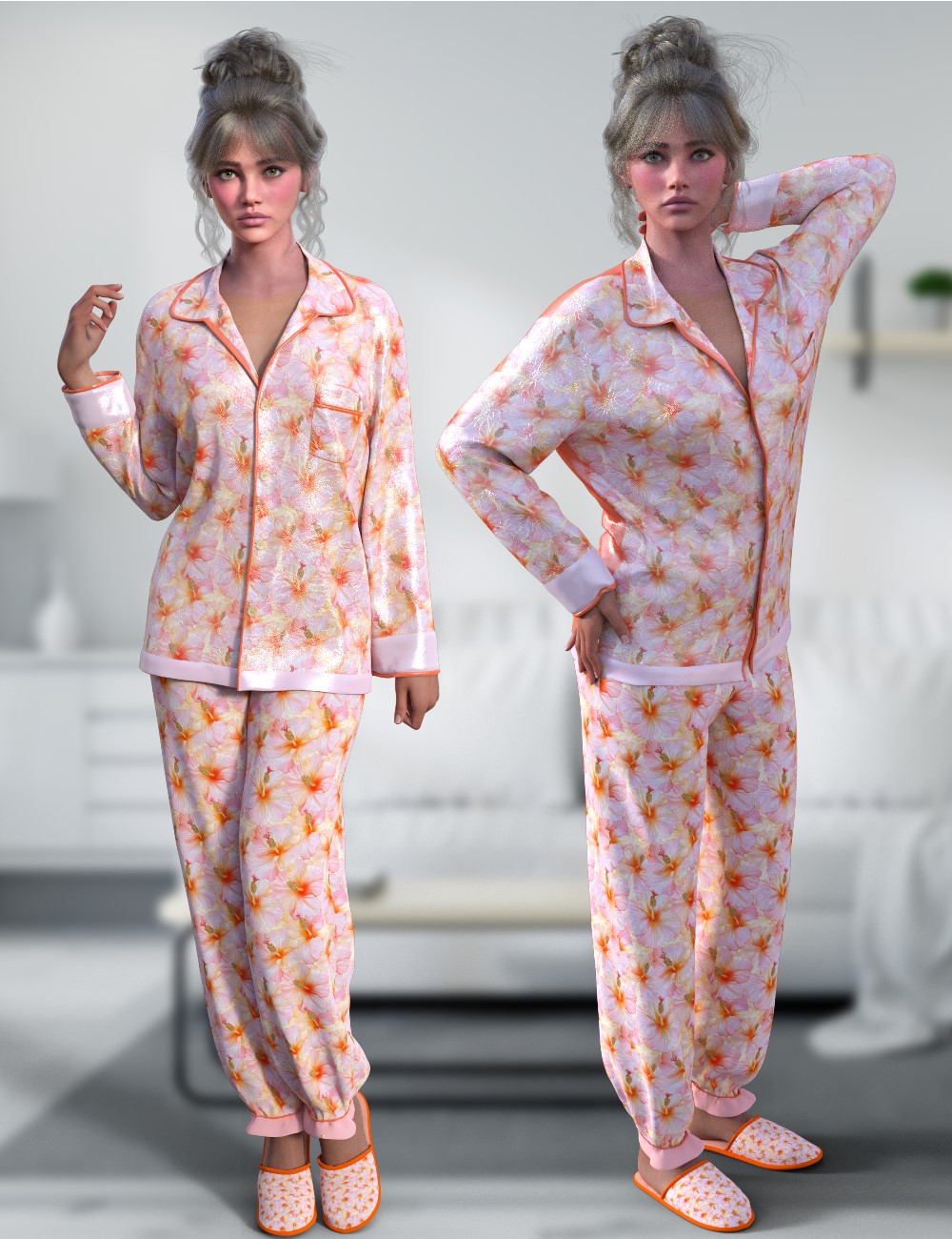 L3D Elegance Cozy Pajama Texture Add-On | Daz 3D