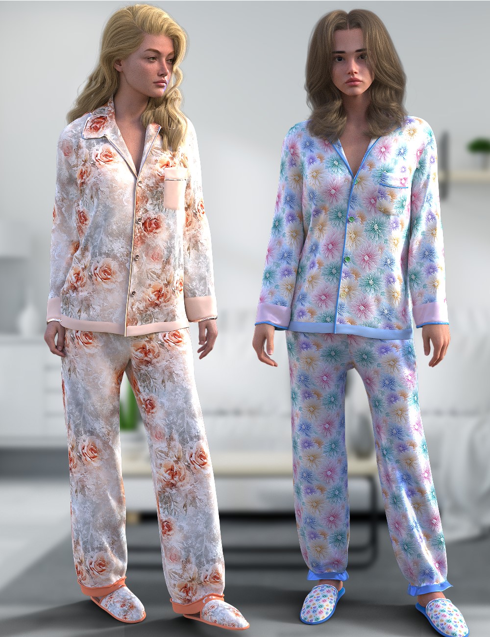 L3D Elegance Cozy Pajama Texture Add-On | Daz 3D