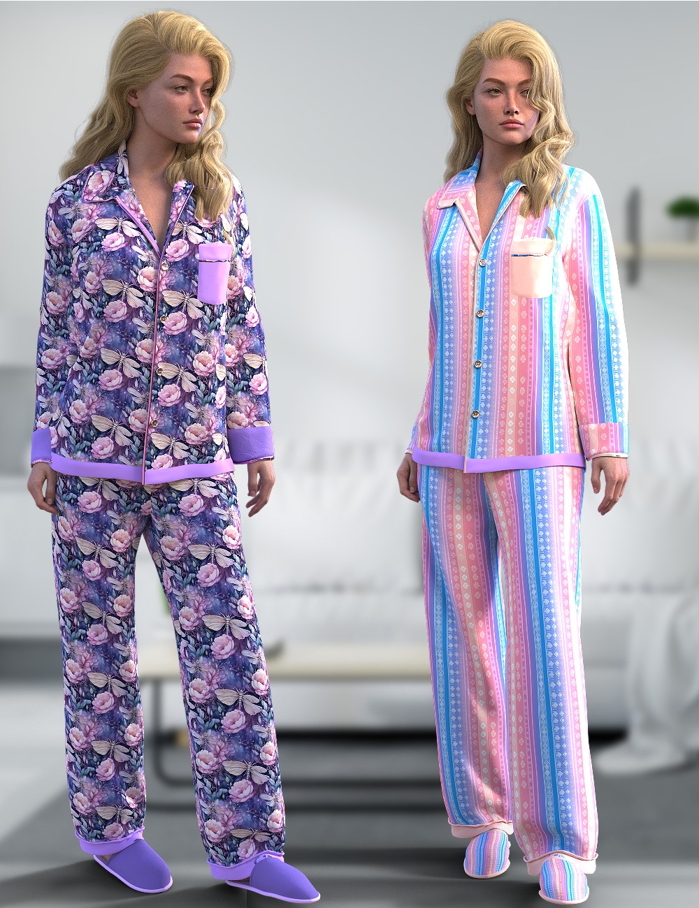 L3D Elegance Cozy Pajama Texture Add-On | Daz 3D