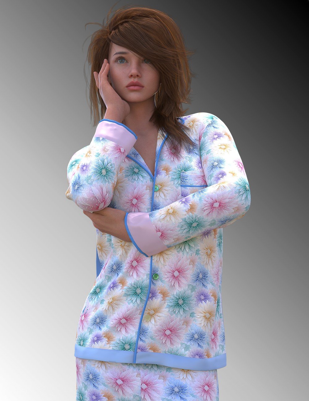 L3D Elegance Cozy Pajama Texture Add-On | Daz 3D