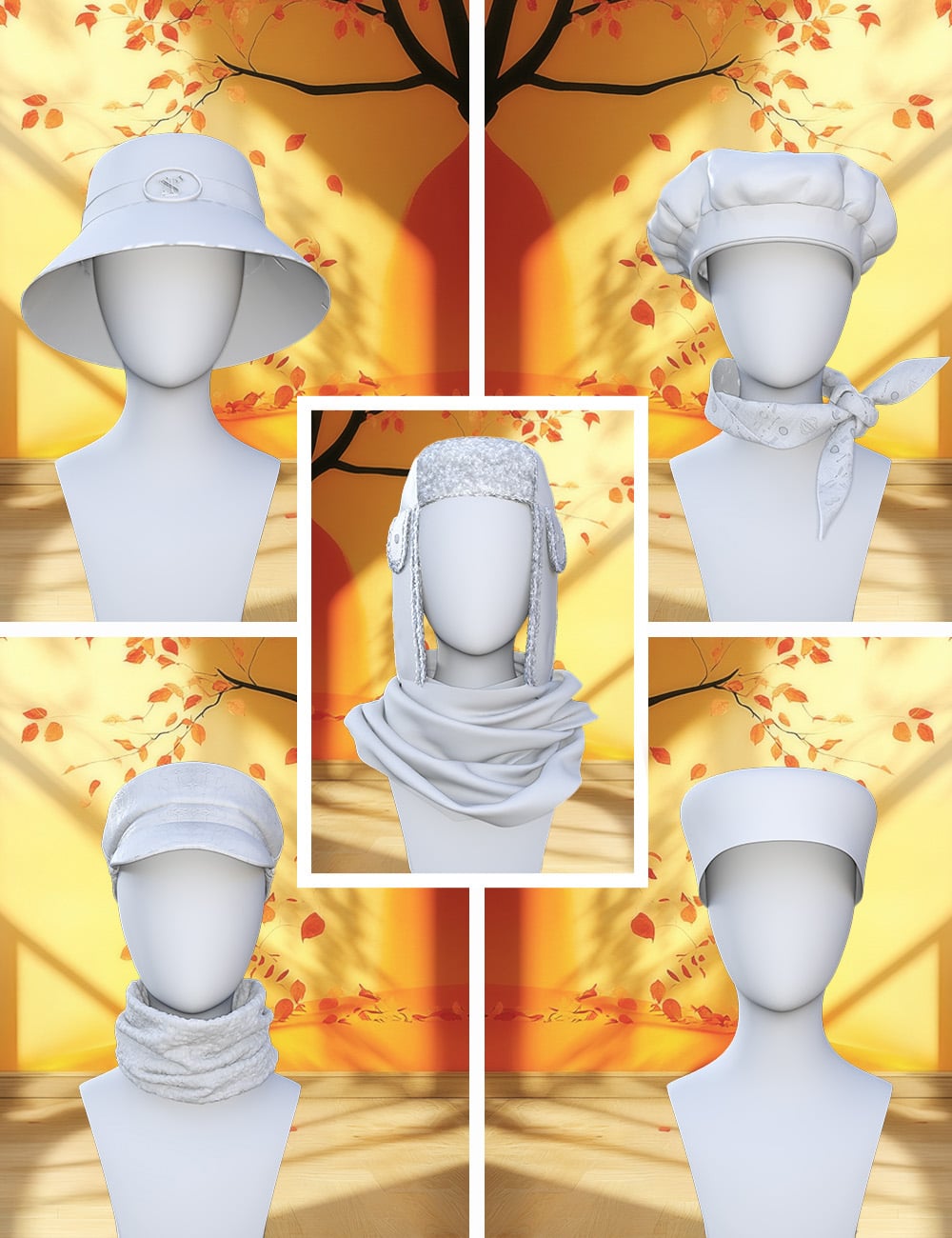 TN Winter Collection - Hats and Scarves for Genesis 8 Female & Genesis ...