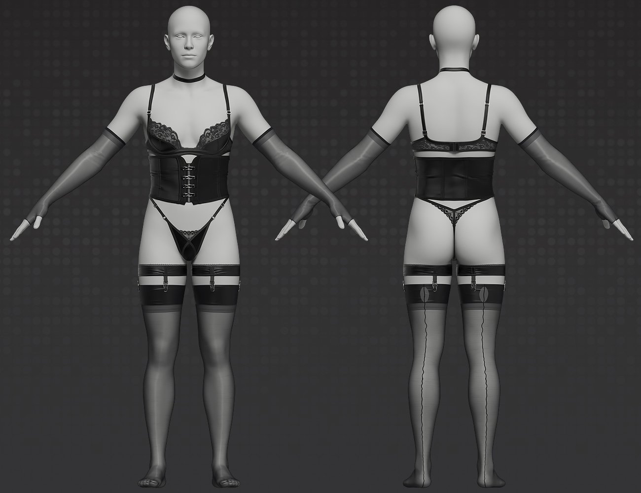 Invicta Couture Lingerie Set for Genesis 9 | Daz 3D