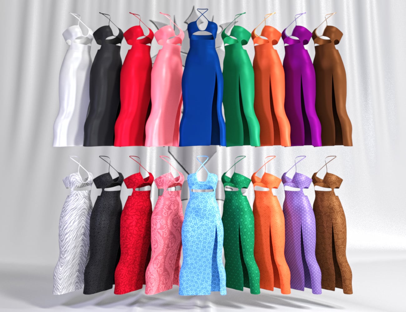 JMR dForce Angie Long Dress for Genesis 9 and 8 Female | Daz 3D