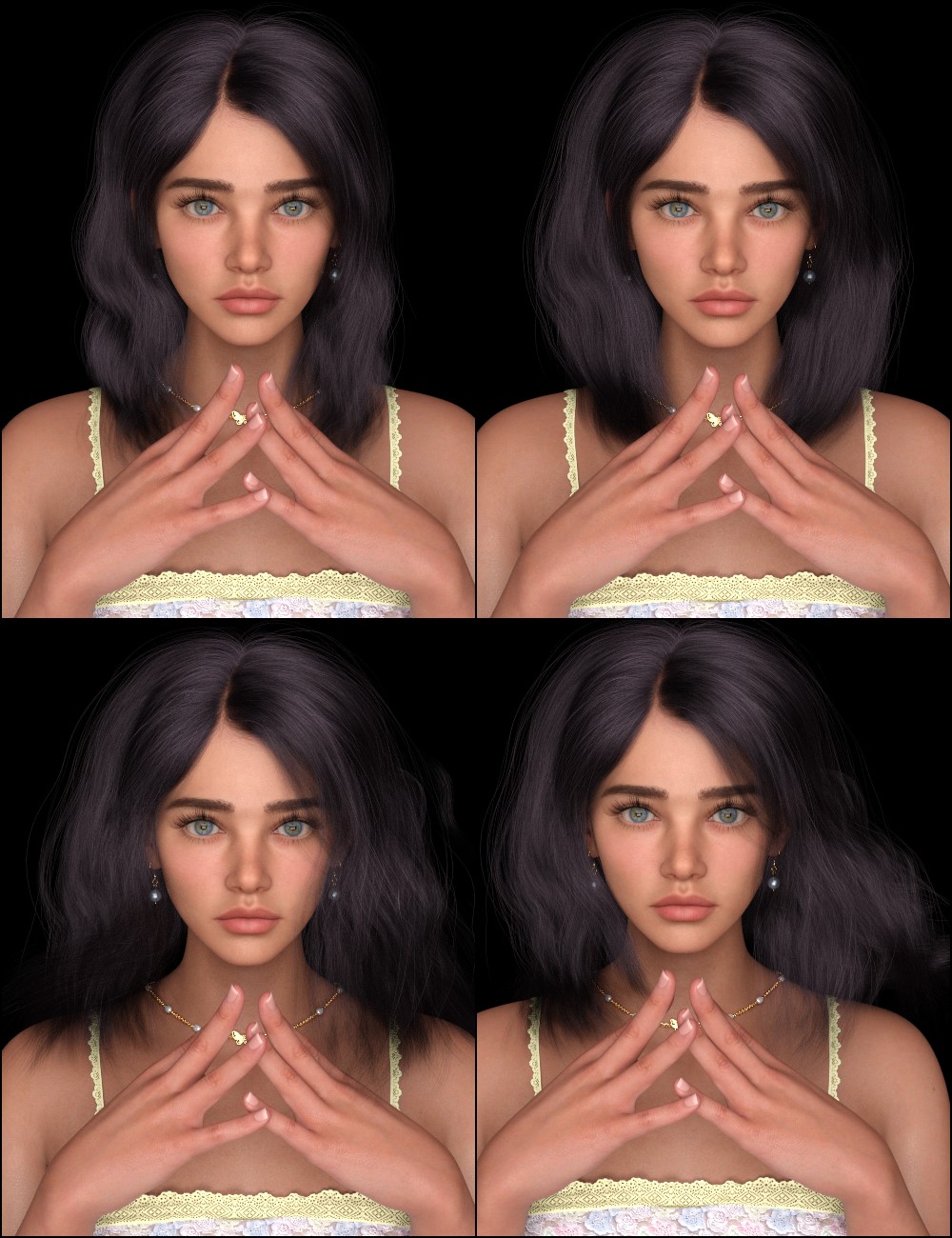 Quick Click Side Parted Bob | Daz 3D