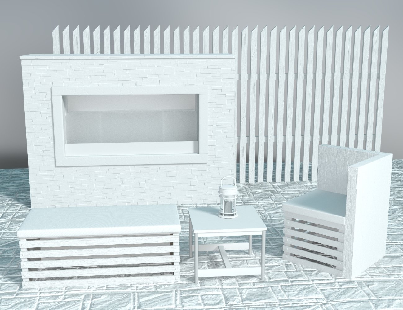 Spring Patio Vignette Prop Set | Daz 3D