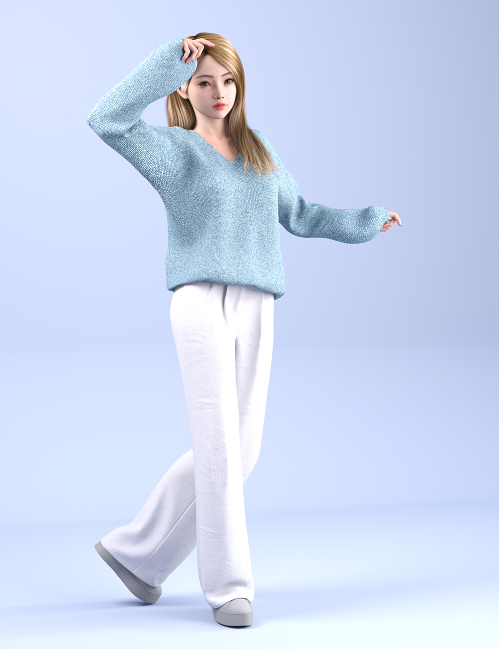 dForce HnC24 Loose Knit Sweater Outfit for Genesis 9 | Daz 3D