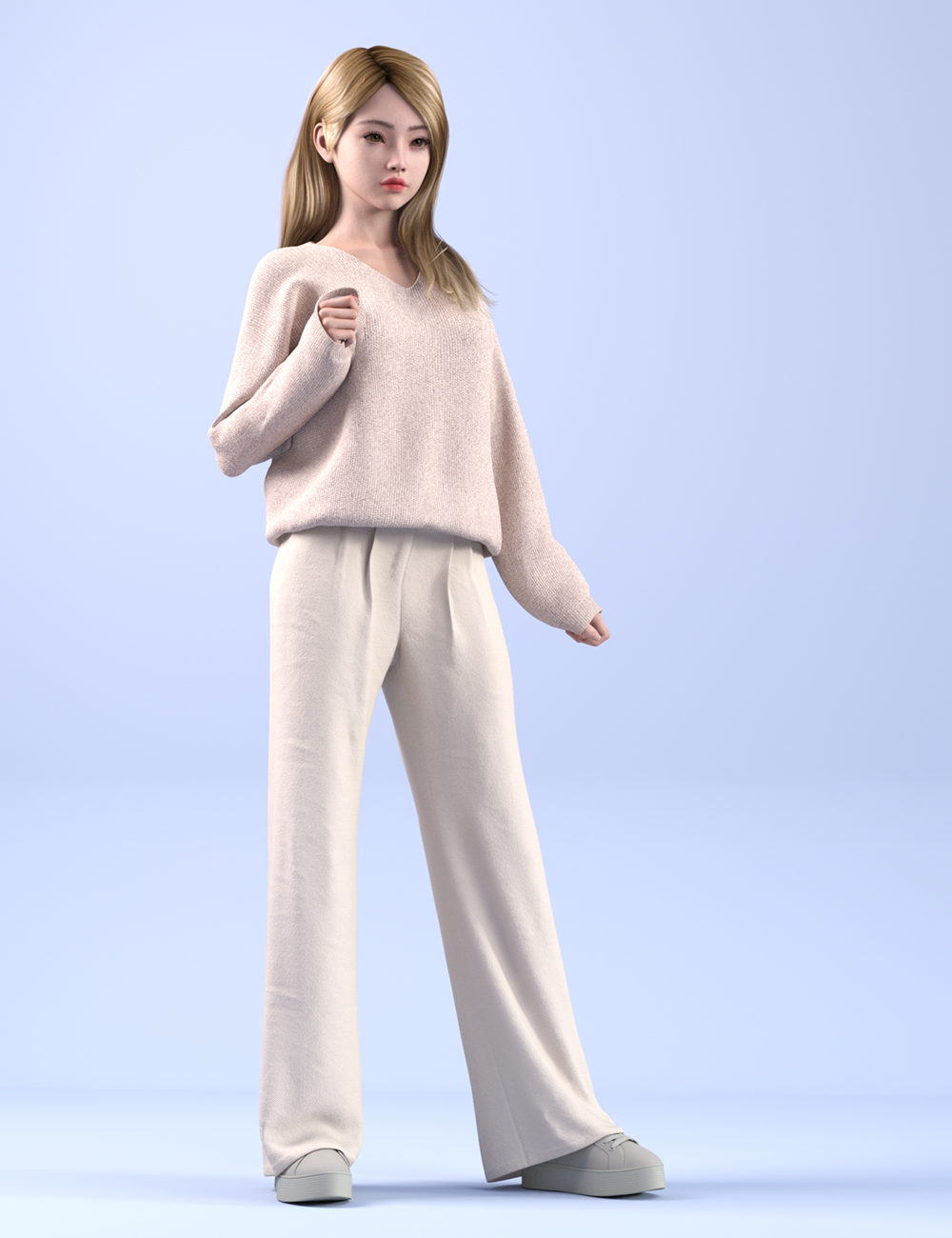 dForce HnC24 Loose Knit Sweater Outfit for Genesis 9 | Daz 3D