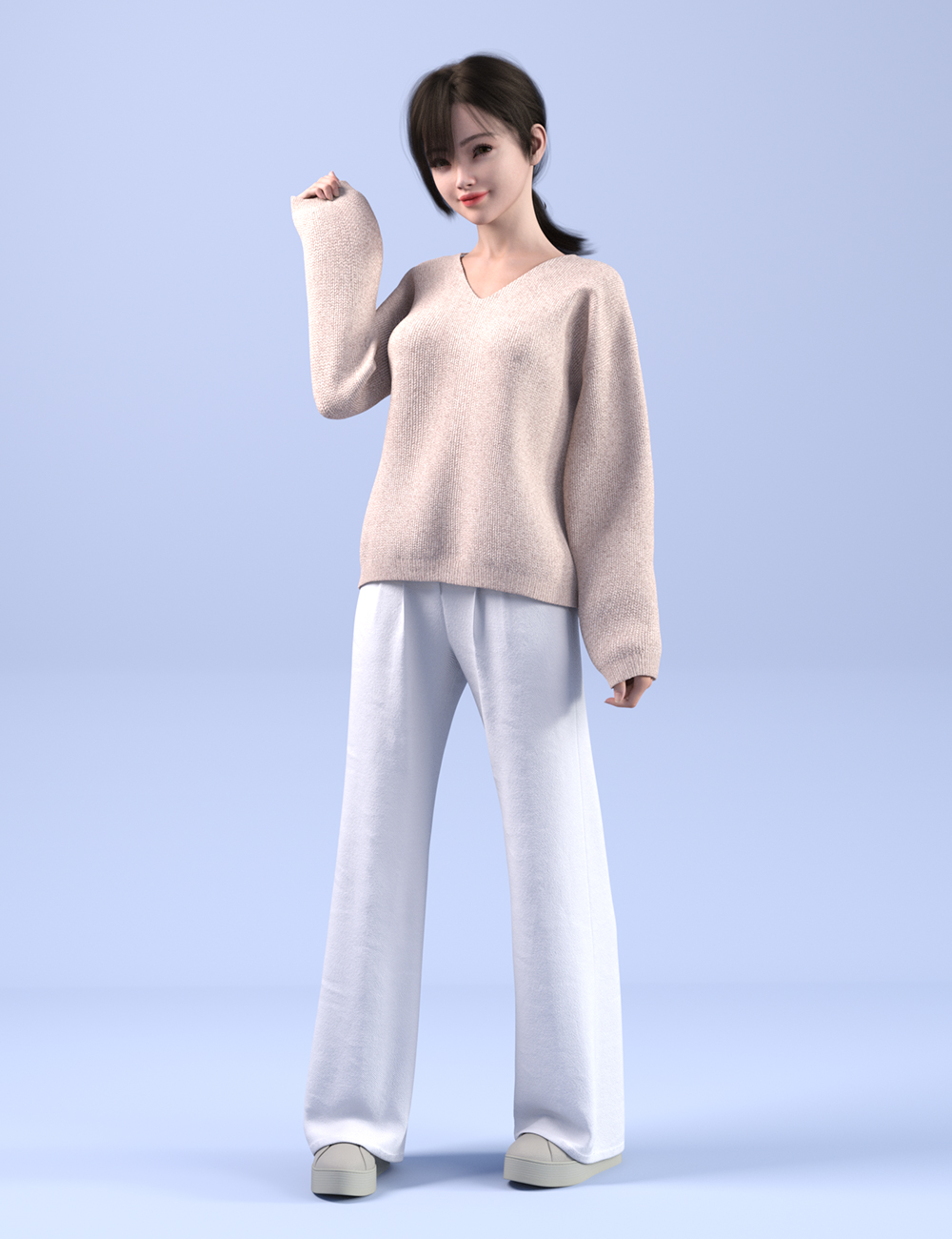 dForce HnC24 Loose Knit Sweater Outfit for Genesis 9 | Daz 3D