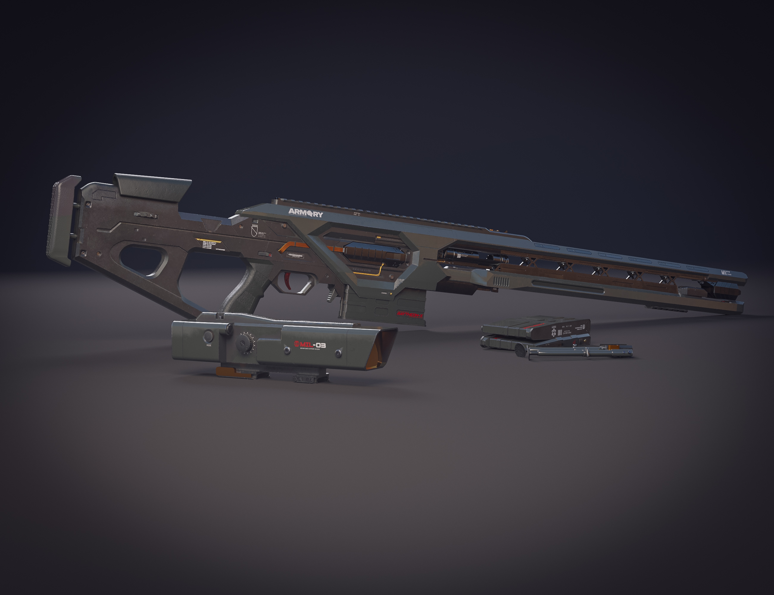 Energy Sniper Rifle and Accessories | Daz 3D