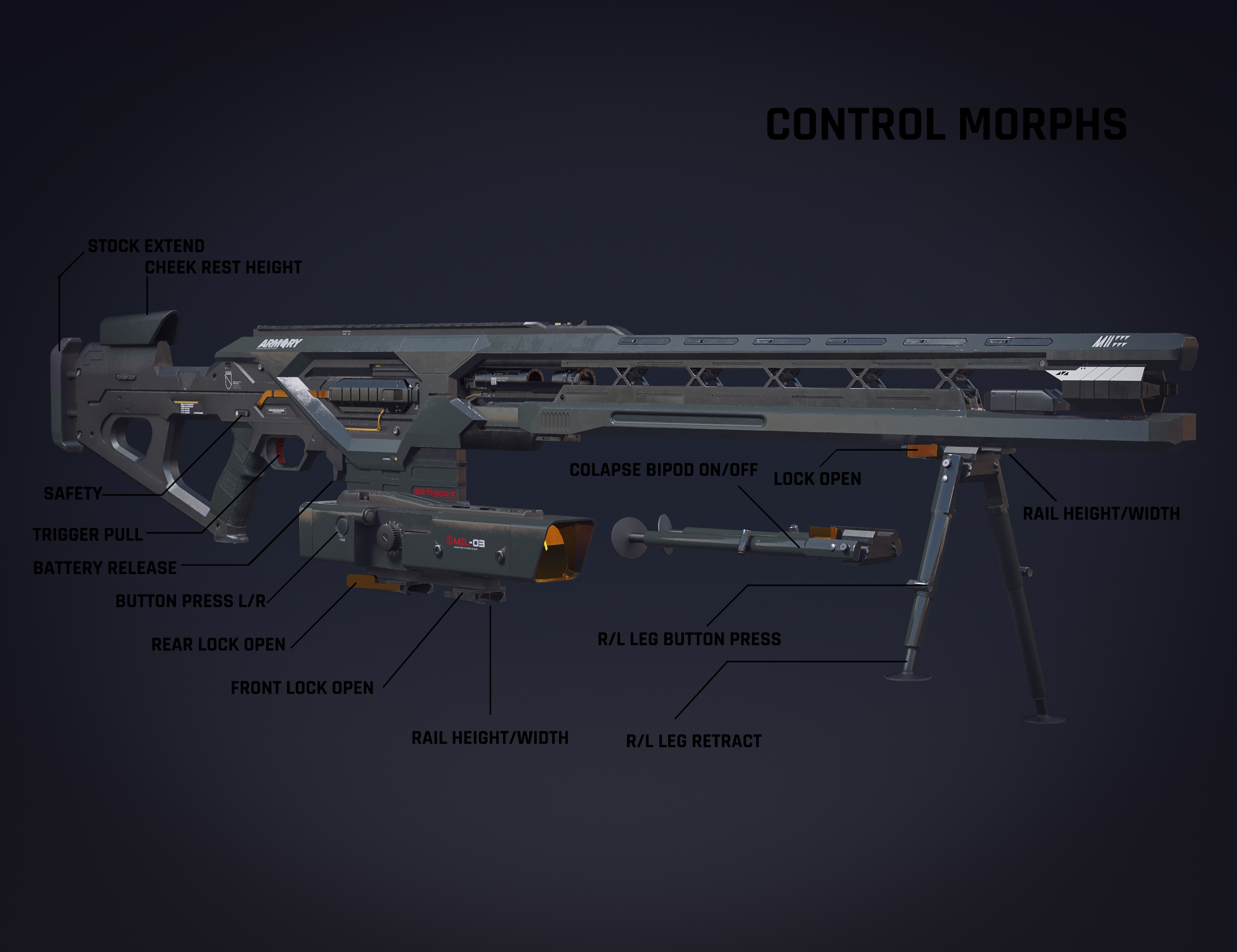 Energy Sniper Rifle and Accessories | Daz 3D