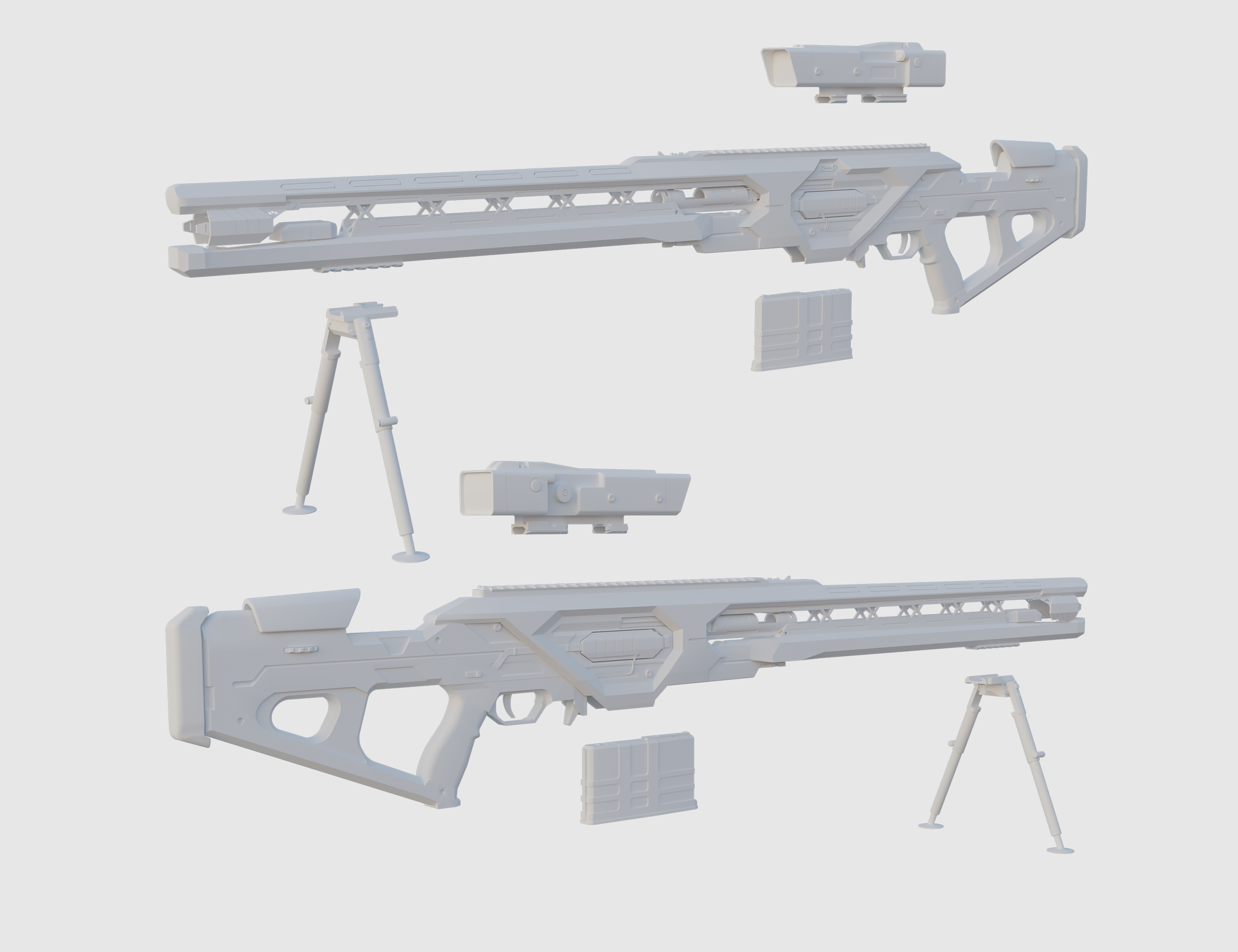 Energy Sniper Rifle and Accessories | Daz 3D