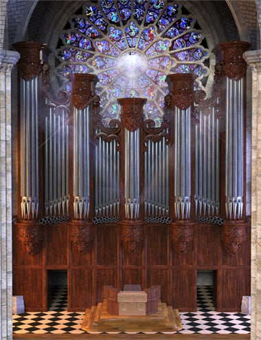 Grand Pipe Organ of Notre Dame | Daz 3D