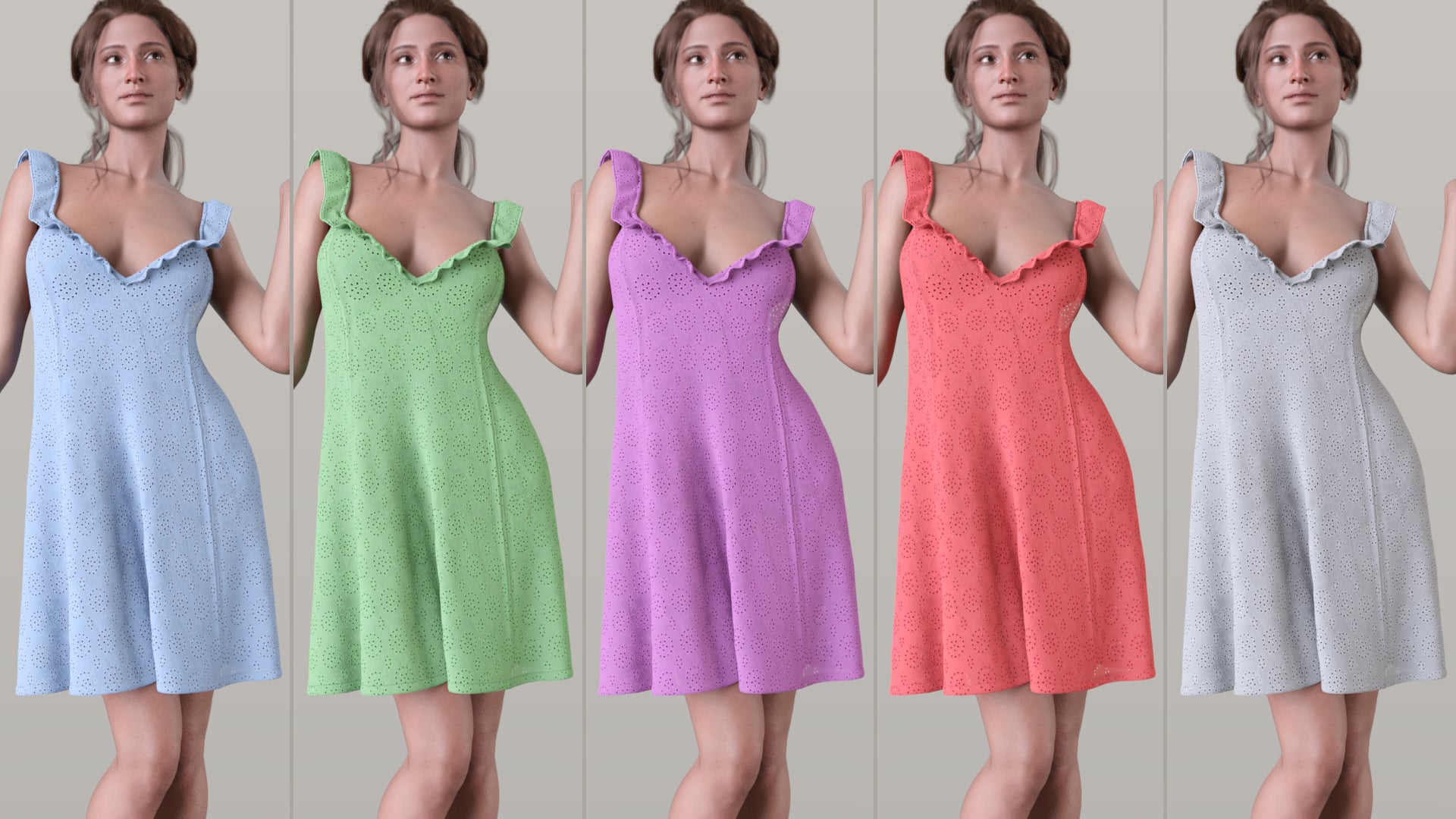dForce TN Ruffle Dress for Genesis 9, 8, and 8.1 | Daz 3D