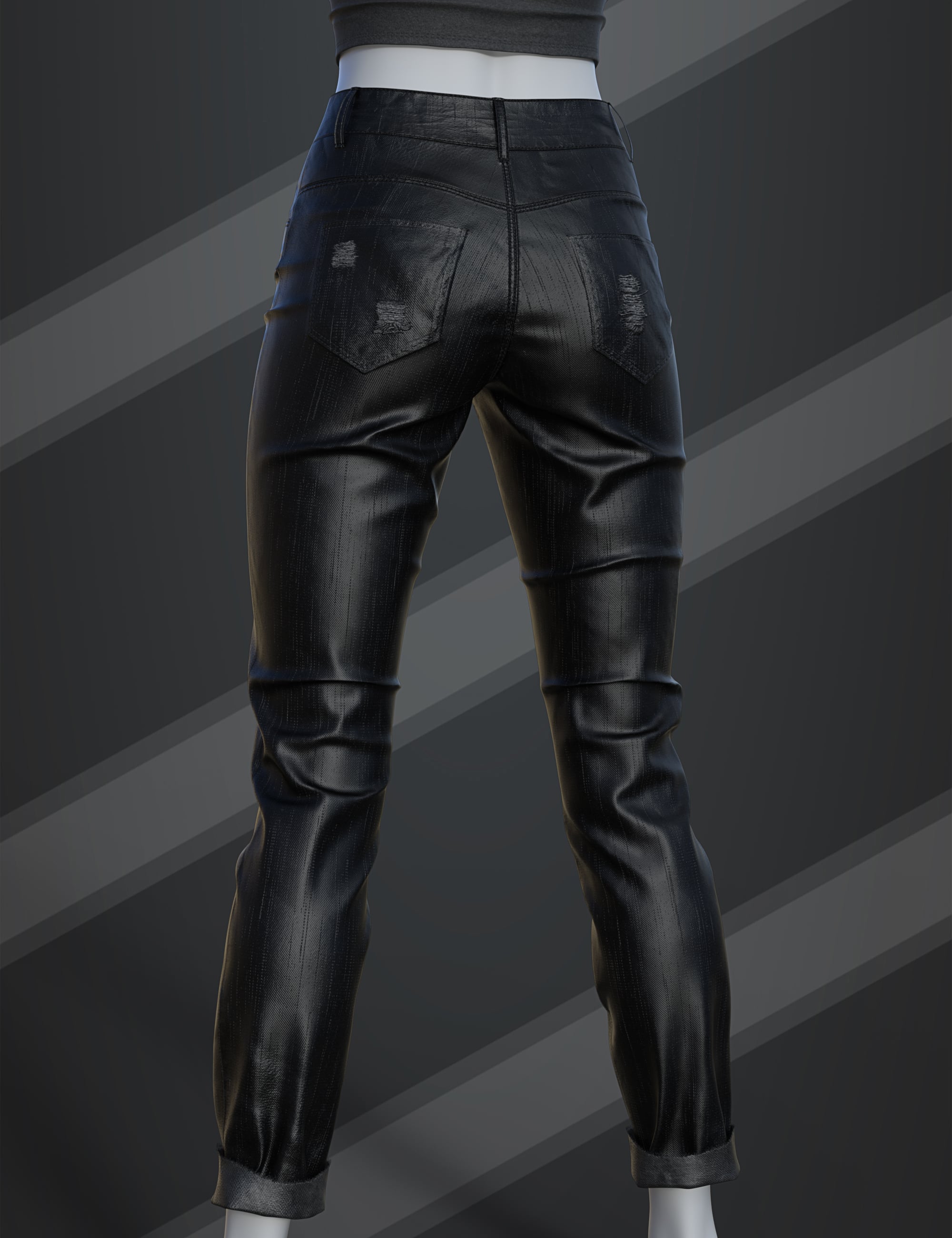 dForce SU Long Ripped Jeans for Genesis 9, 8.1, and 8 Female | Daz 3D