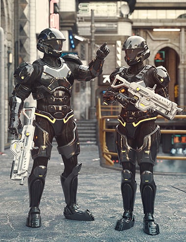 High Tech Cyborg Style Outfit for Genesis 9 | Daz 3D