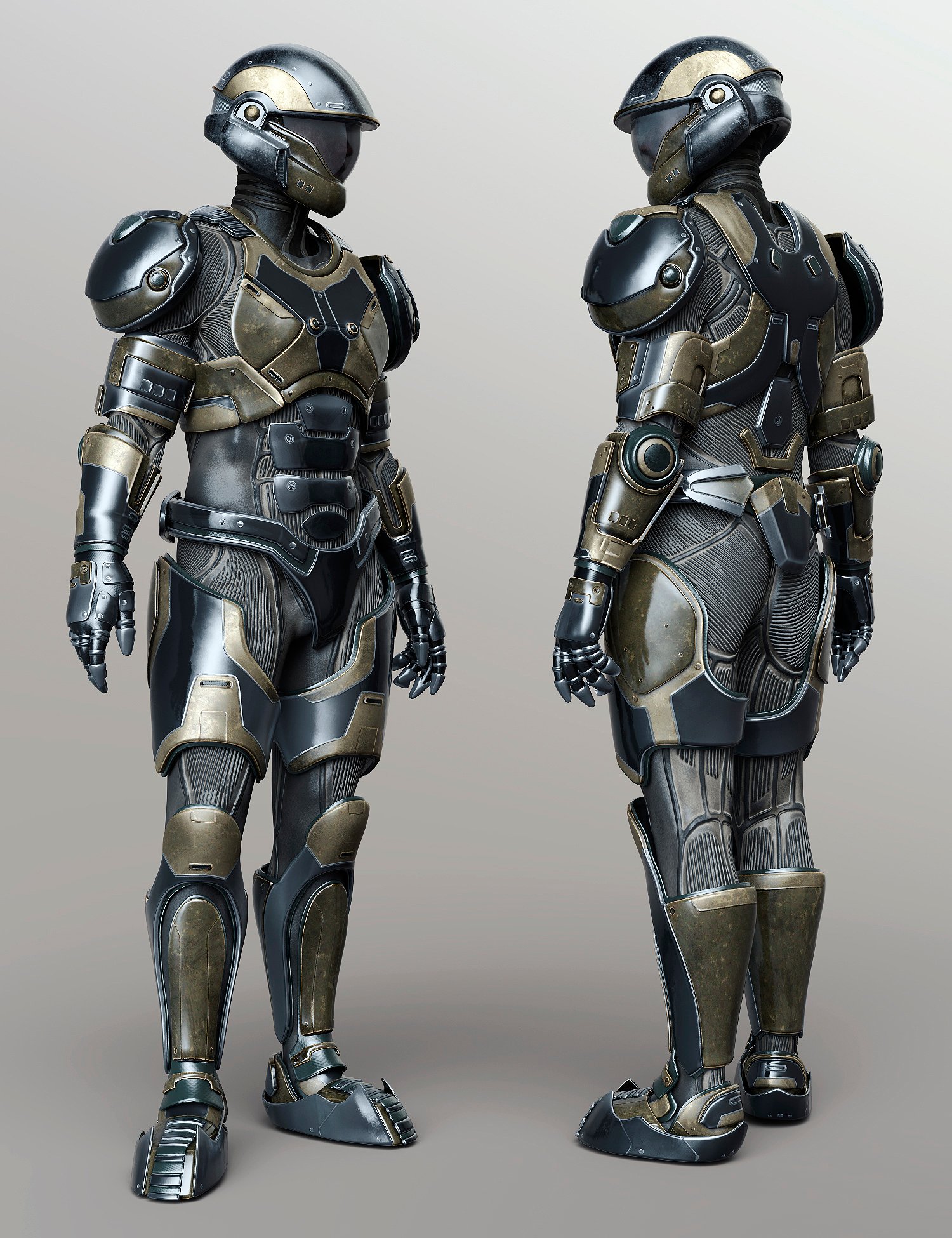 High Tech Cyborg Style Outfit for Genesis 9 Texture Add-On | Daz 3D