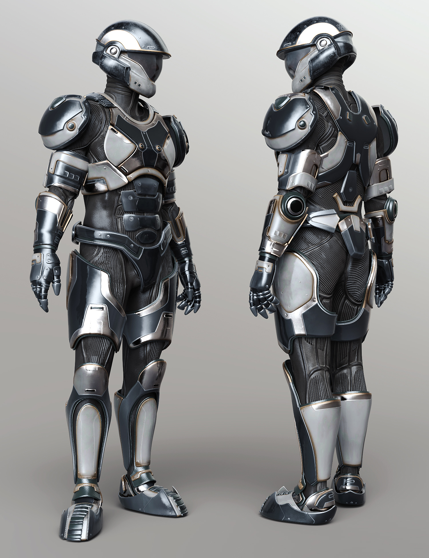 High Tech Cyborg Style Outfit for Genesis 9 Texture Add-On | Daz 3D