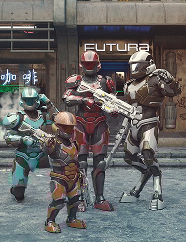 High Tech Cyborg Style Outfit for Genesis 9 Texture Add-On | Daz 3D