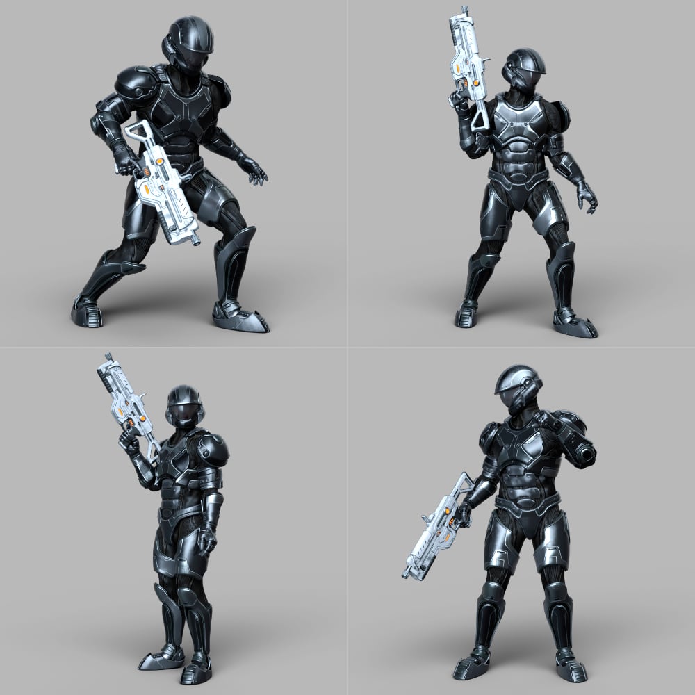 Space Warrior Pose for Genesis 9 | Daz 3D
