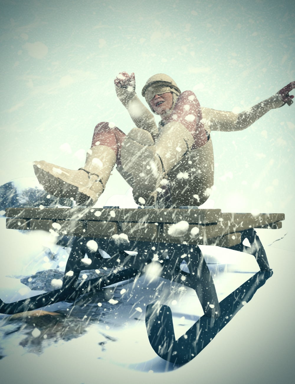 GNBD Snow Storm Props and Poses for Genesis 9 Base | Daz 3D