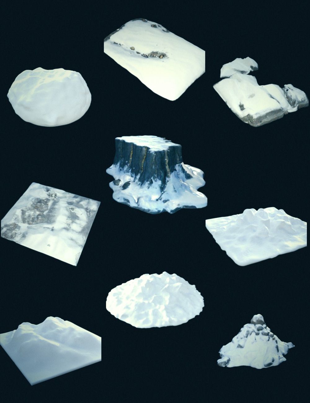 GNBD Snow Storm Props and Poses for Genesis 9 Base | Daz 3D