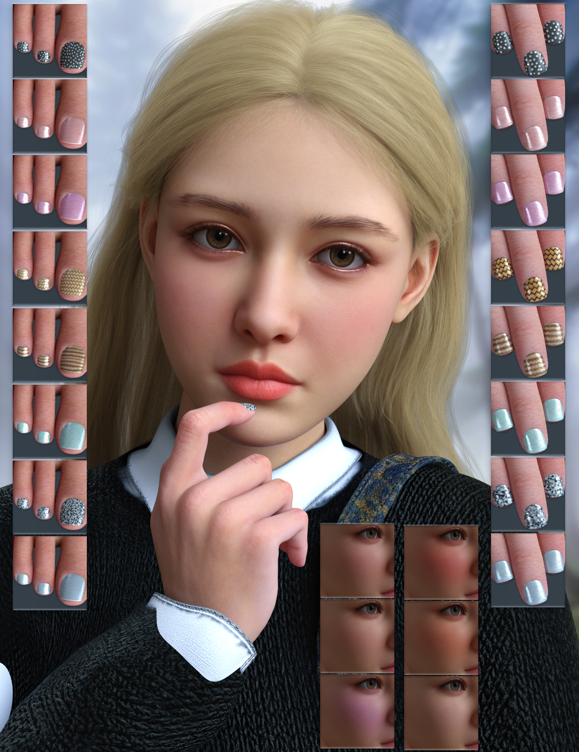 Vo Ava, And Young, Female HD for Genesis 9 Bundle | Daz 3D