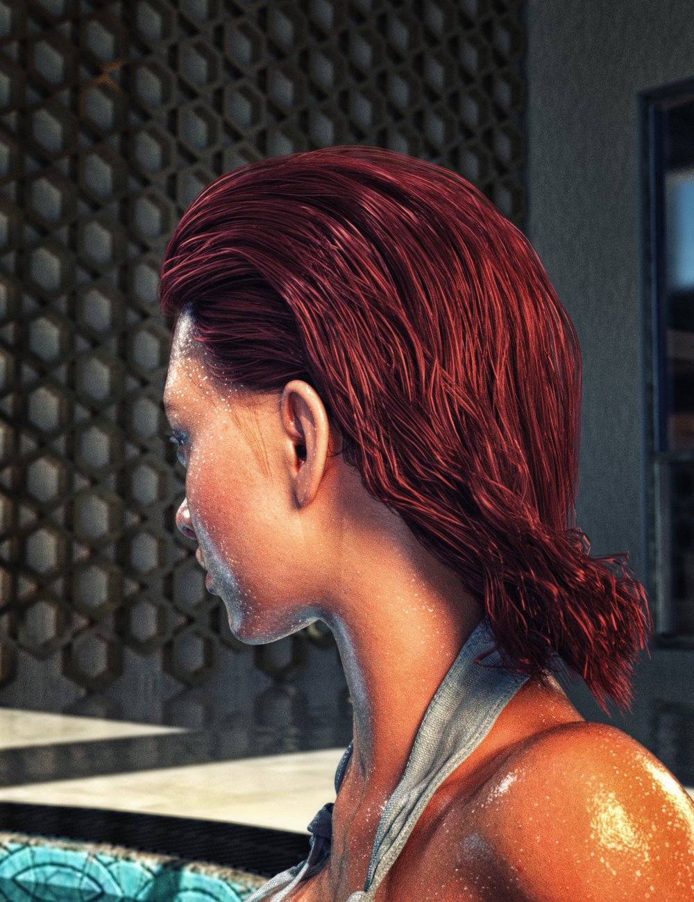 FE Neutral Cool Semi-Dry Hair and Wet Hair for Genesis 9 | Daz 3D