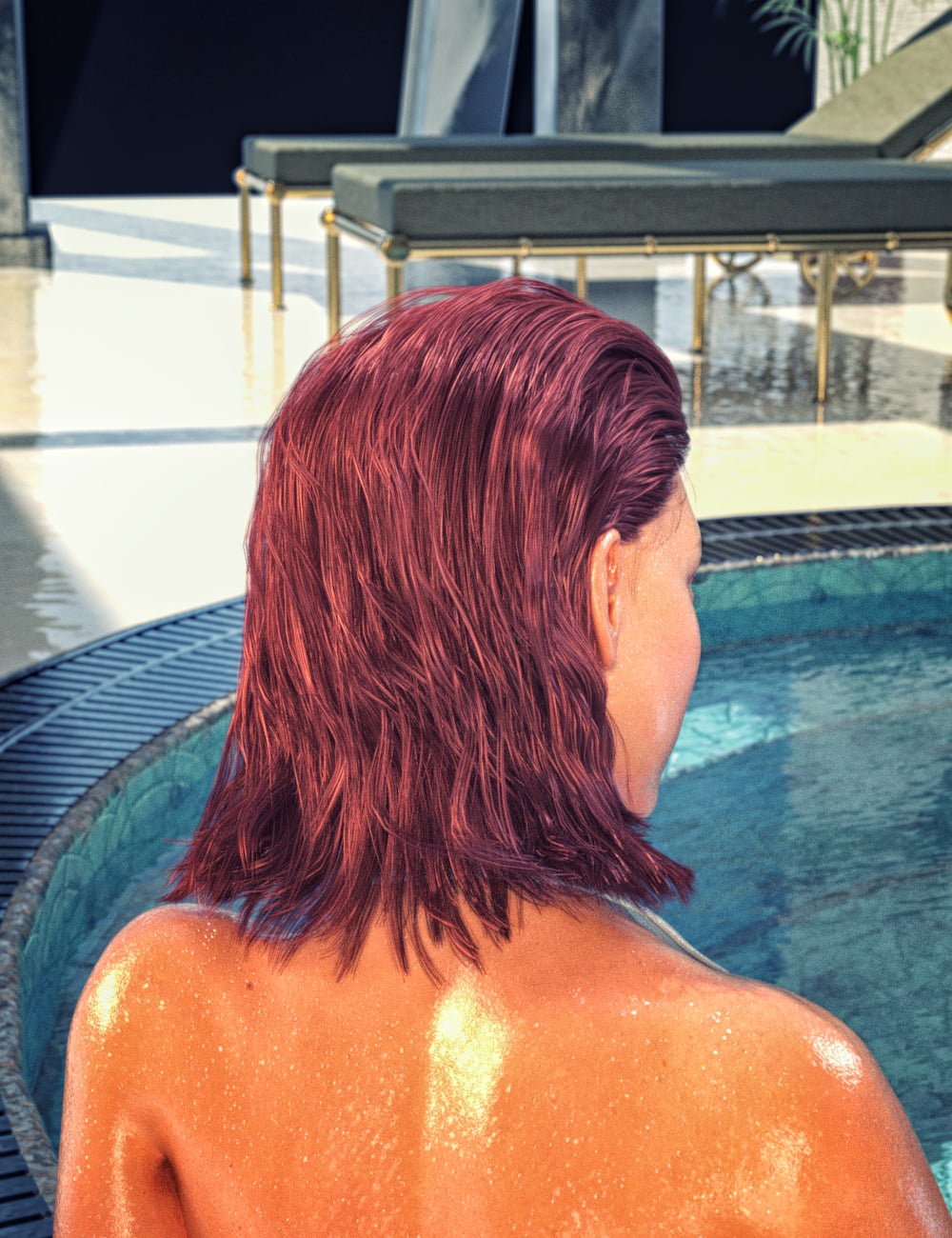 FE Neutral Cool Semi-Dry Hair and Wet Hair for Genesis 9 | Daz 3D