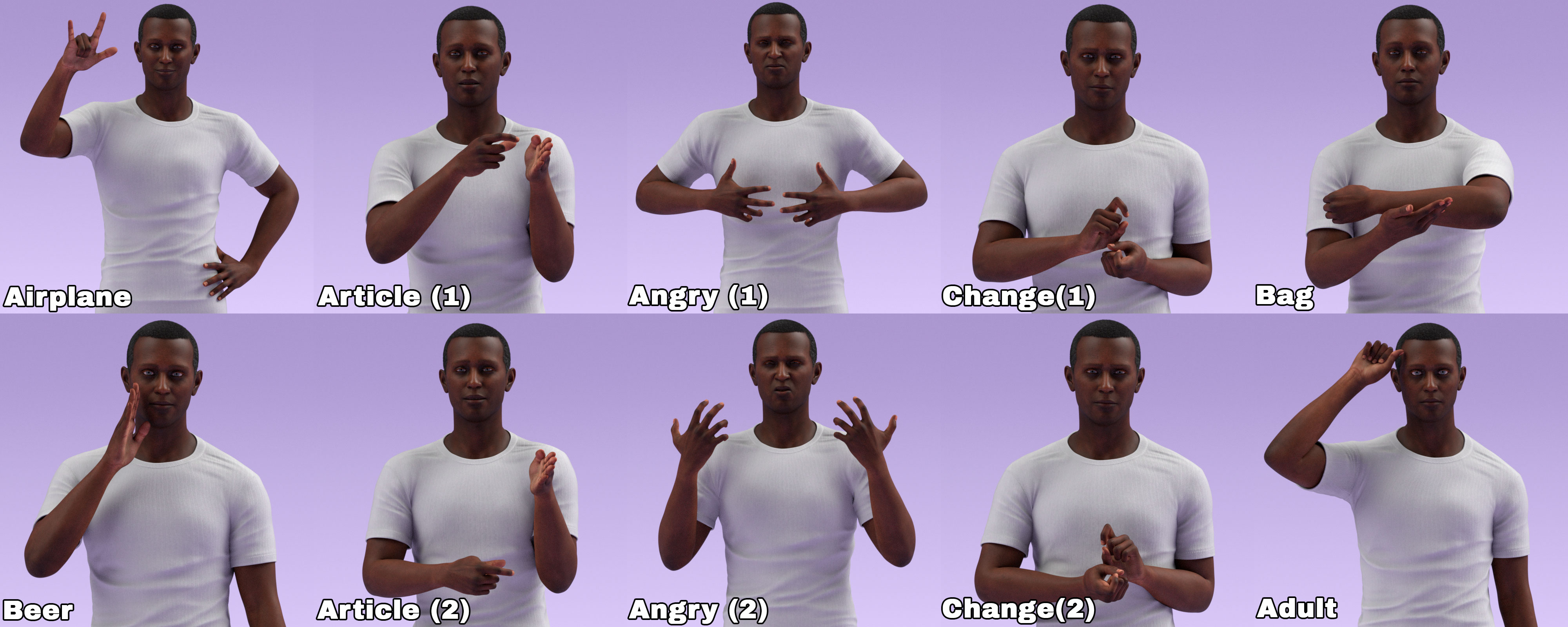 Talking Hands American Sign Language Poses for Genesis 9 and Genesis 8 ...