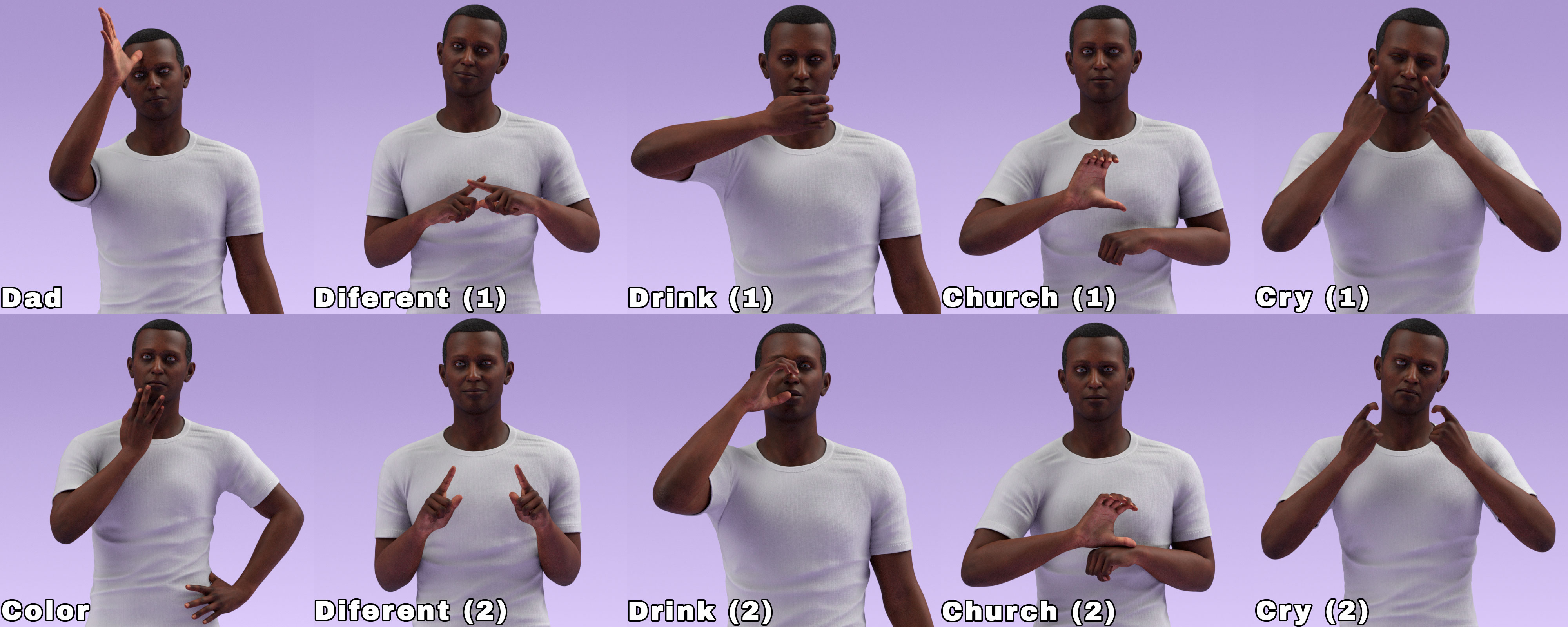 Talking Hands American Sign Language Poses for Genesis 9 and Genesis 8 ...