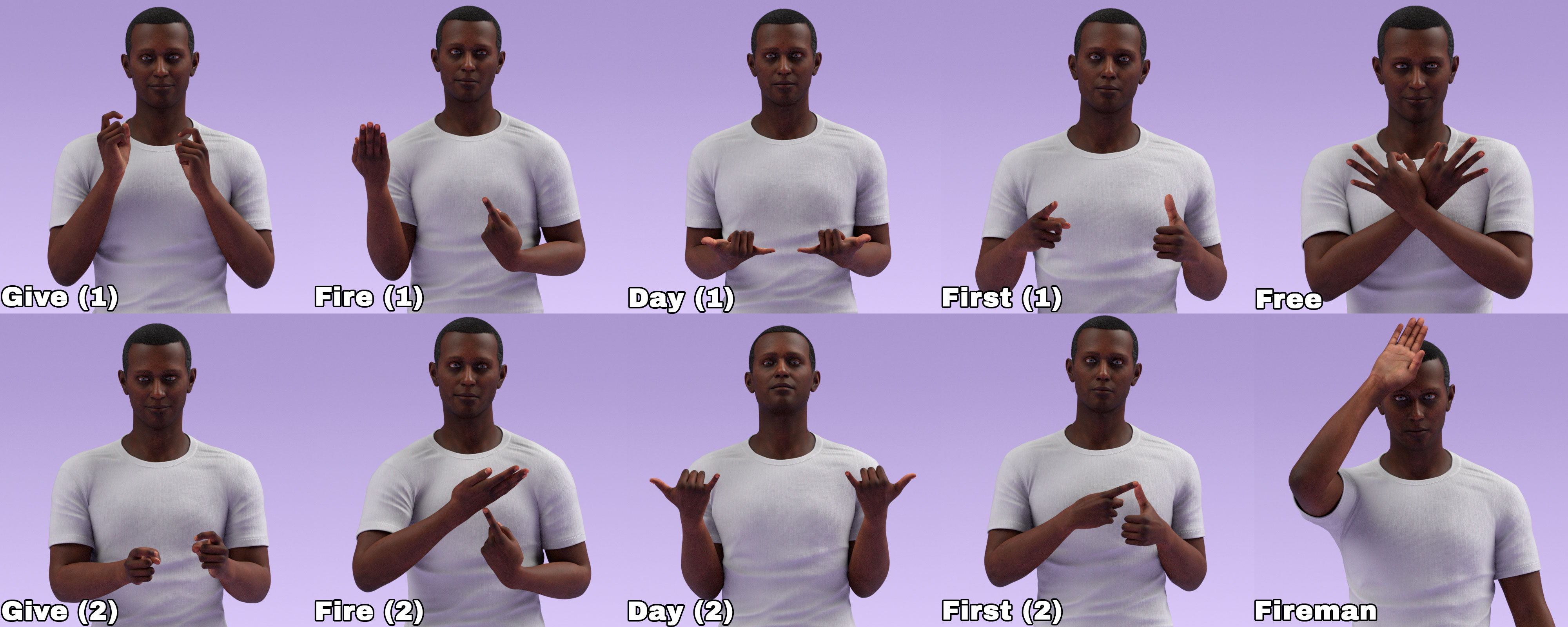 Talking Hands American Sign Language Poses for Genesis 9 and Genesis 8 ...