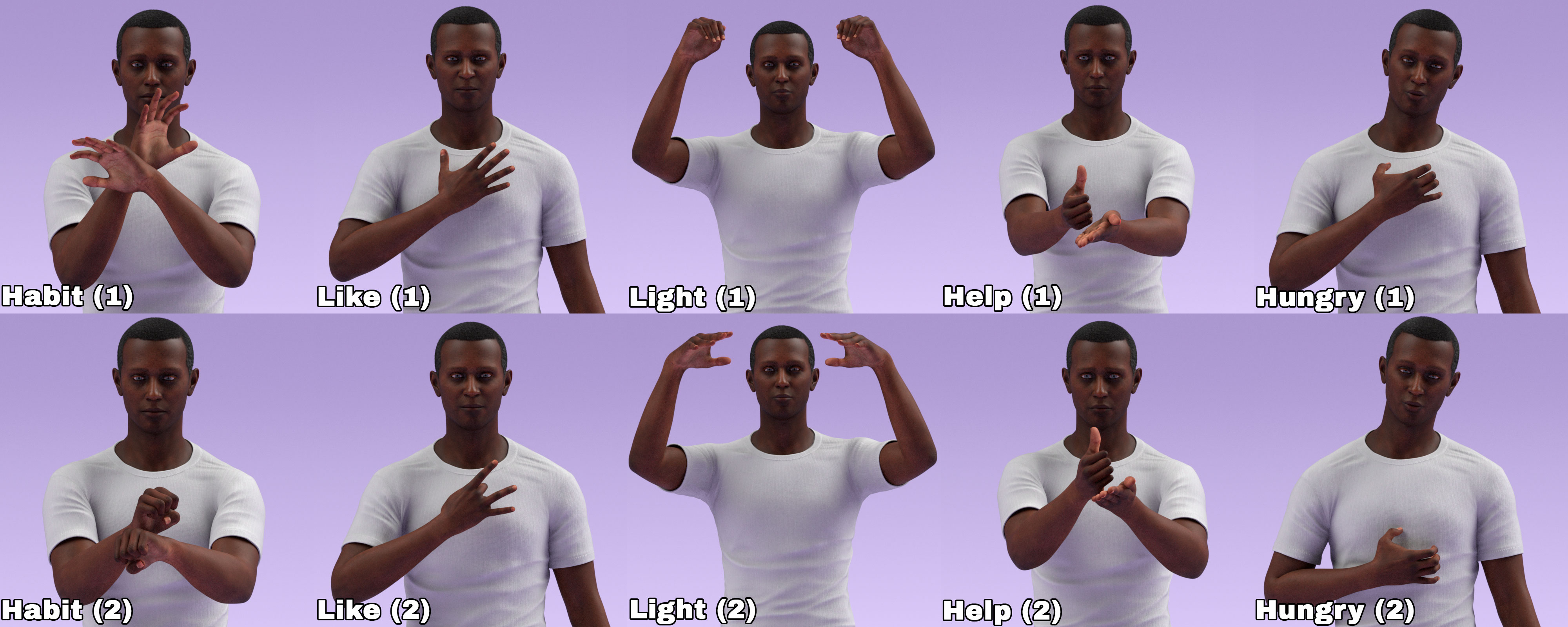 Talking Hands American Sign Language Poses for Genesis 9 and Genesis 8 ...