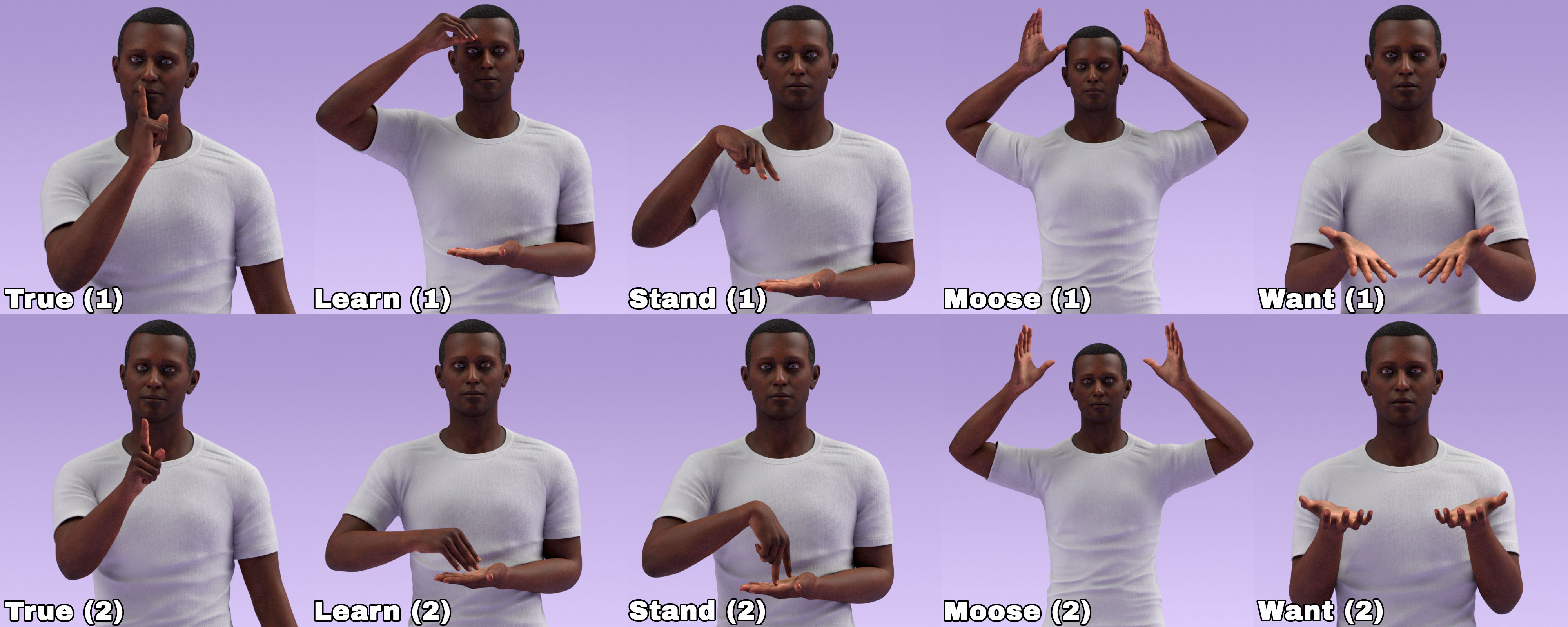 Talking Hands American Sign Language Poses for Genesis 9 and Genesis 8 ...