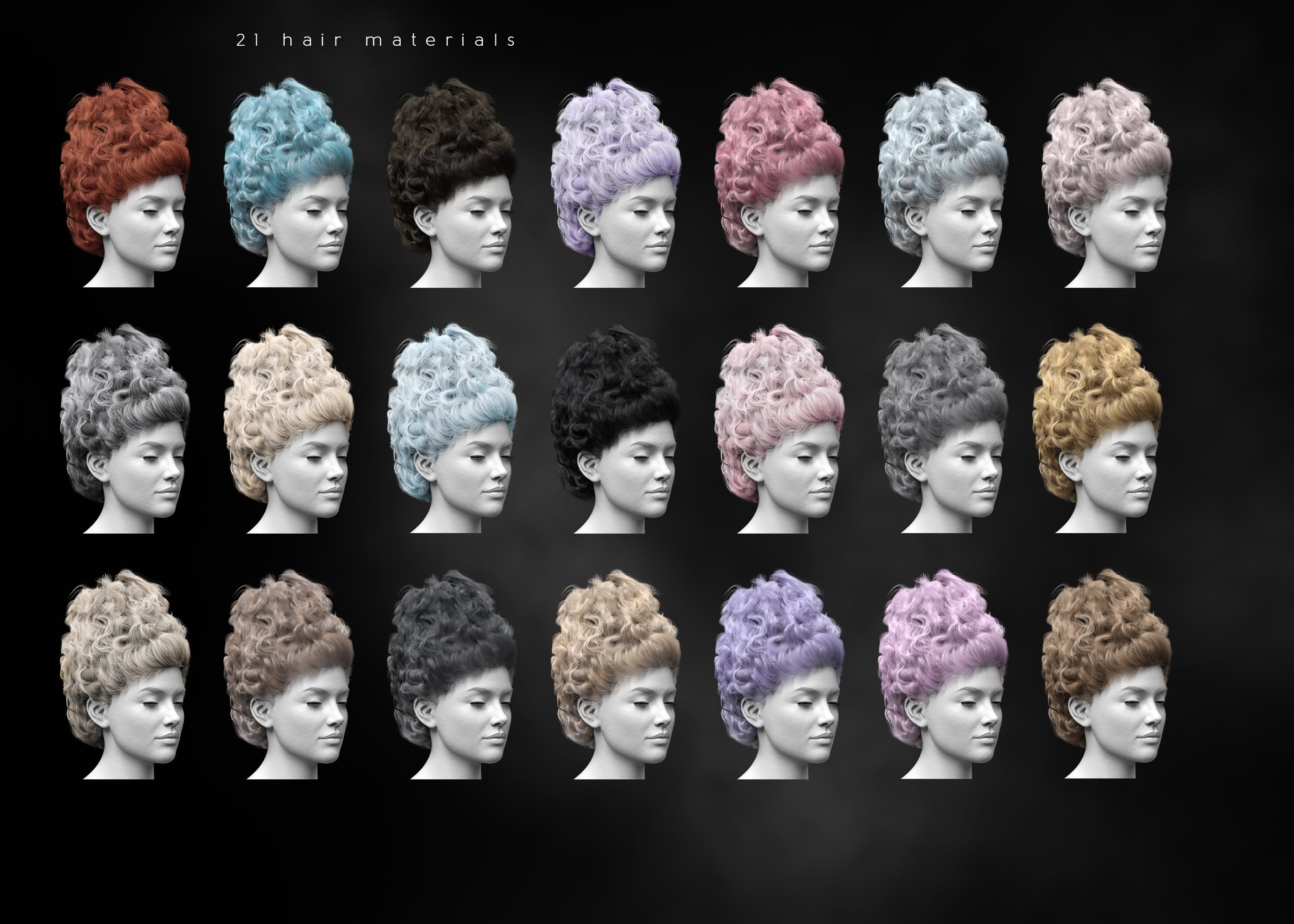 dForce Cupcake Hair For Genesis 9 | Daz 3D