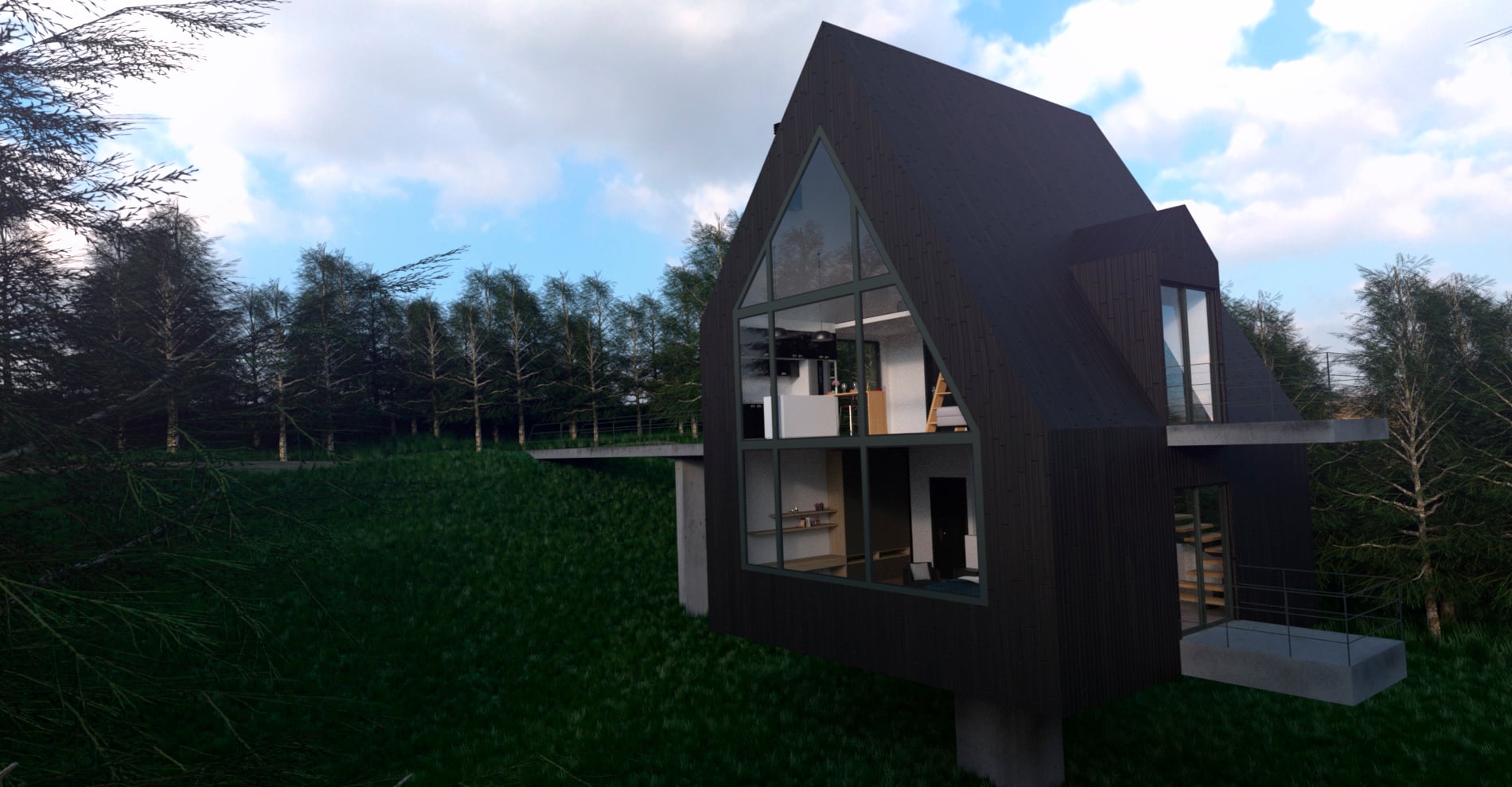 South-Eastern Hillside House | Daz 3D