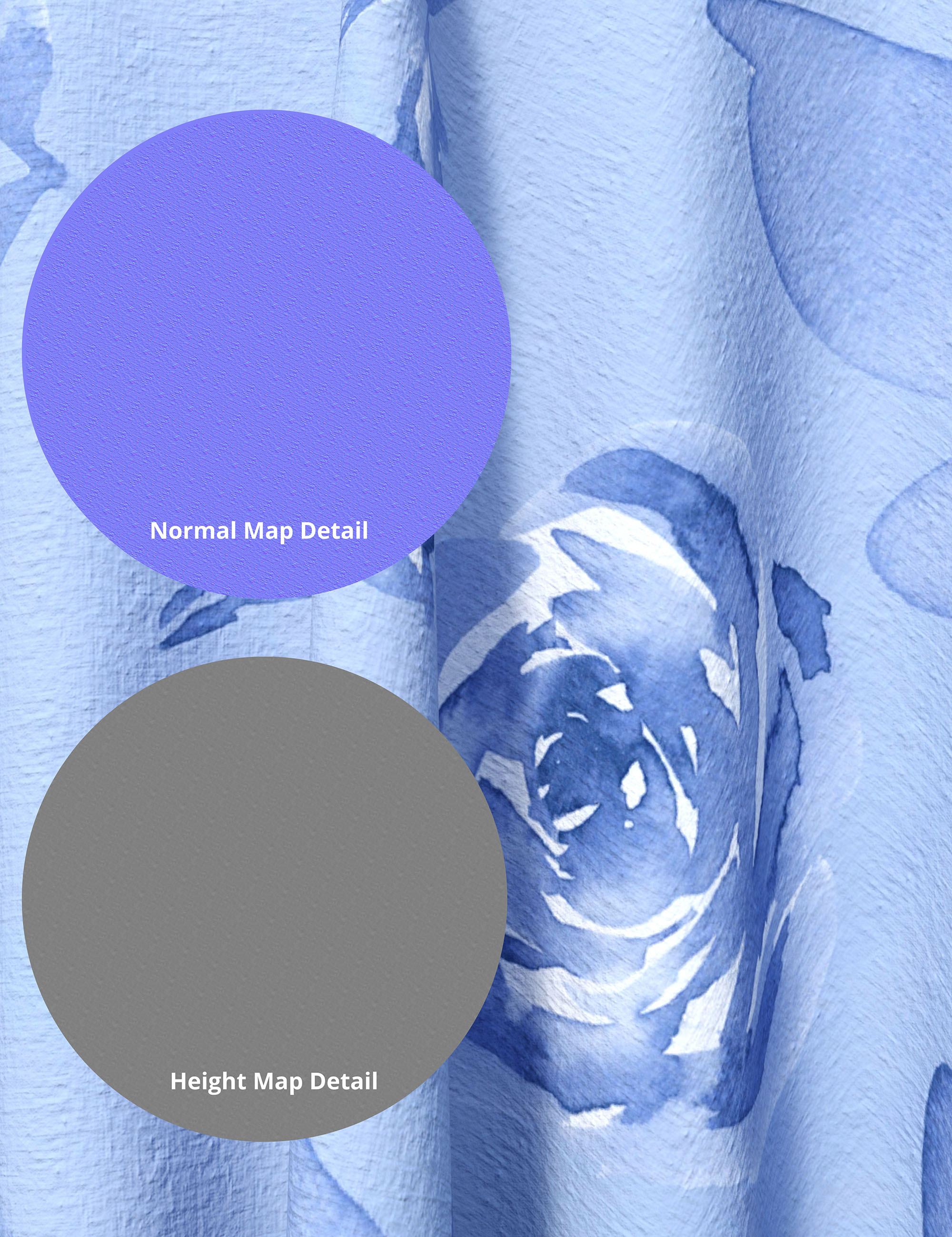 Classic Blue Floral Fabric Iray Shaders - MR | Daz 3D
