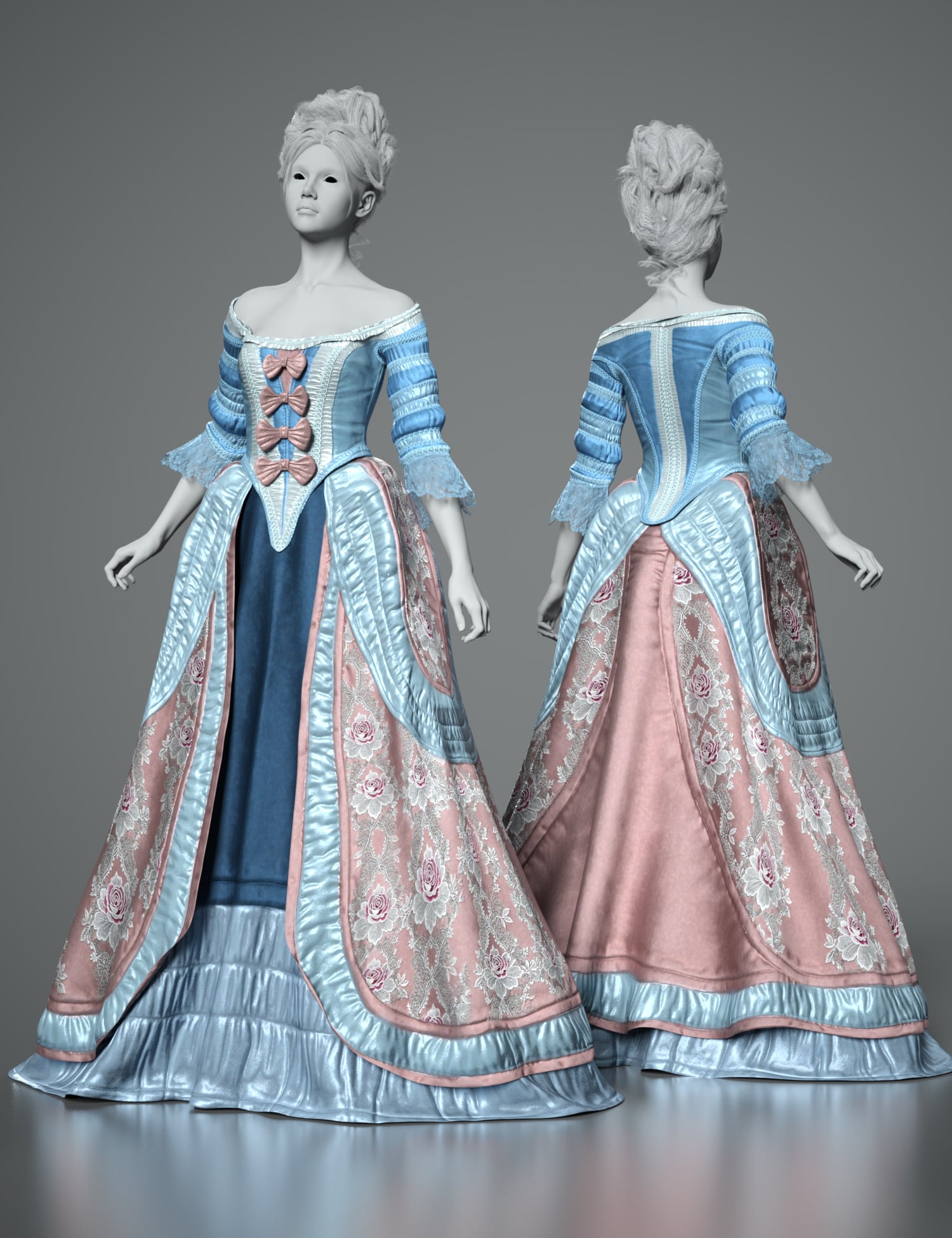 dForce Royal Wedding Outfit Texture Add-On | Daz 3D