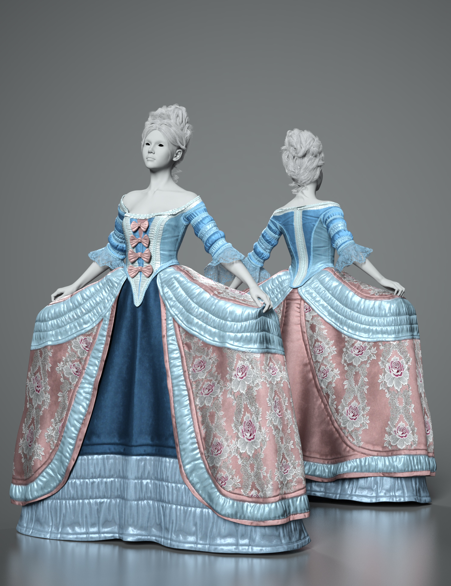 dForce Royal Wedding Outfit Texture Add-On | Daz 3D
