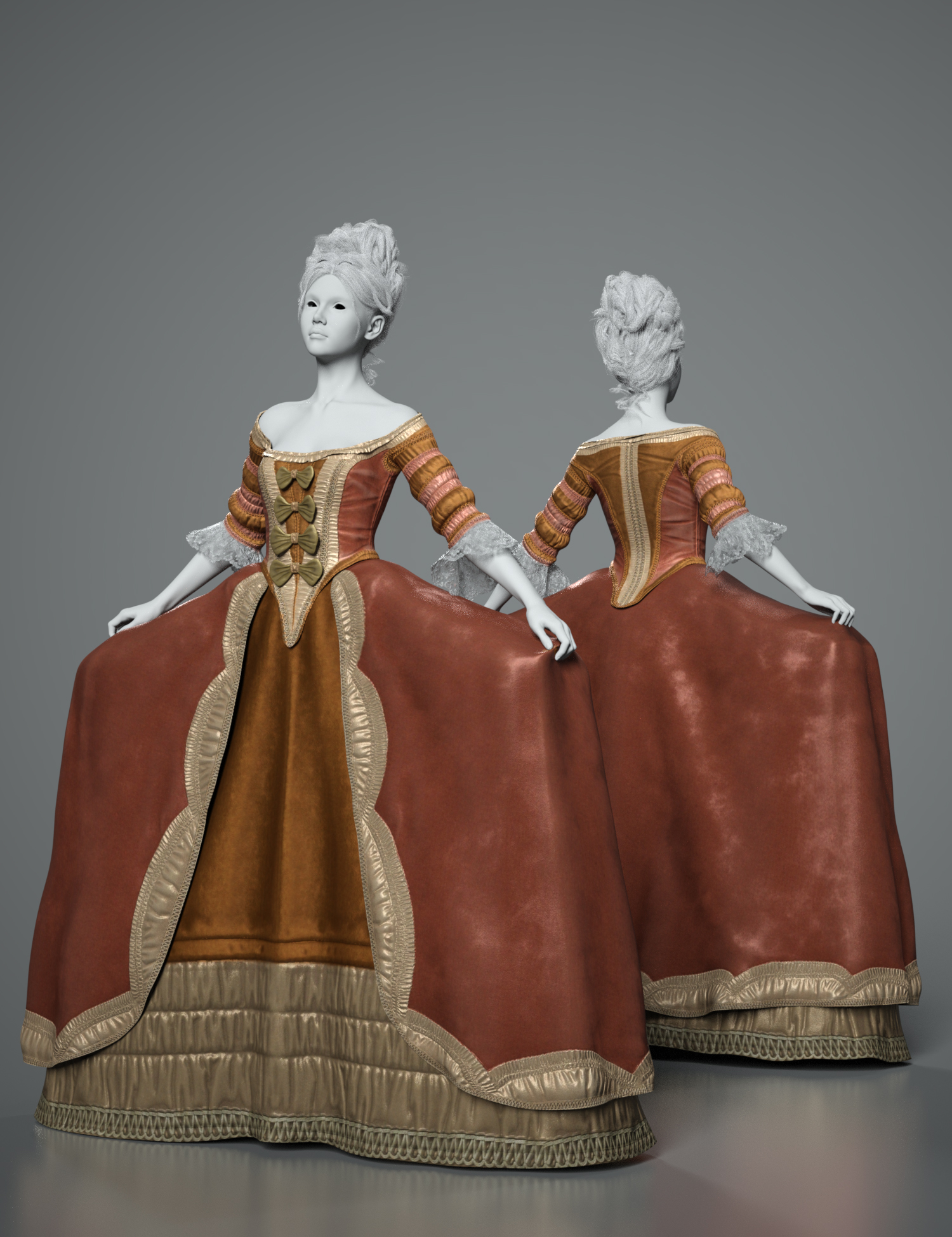 dForce Royal Wedding Outfit Texture Add-On | Daz 3D