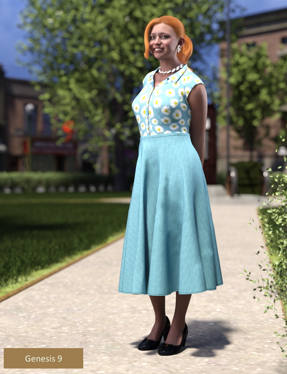 dForce 50s Daisy Outfit for Genesis 9 and 8 Female | Daz 3D