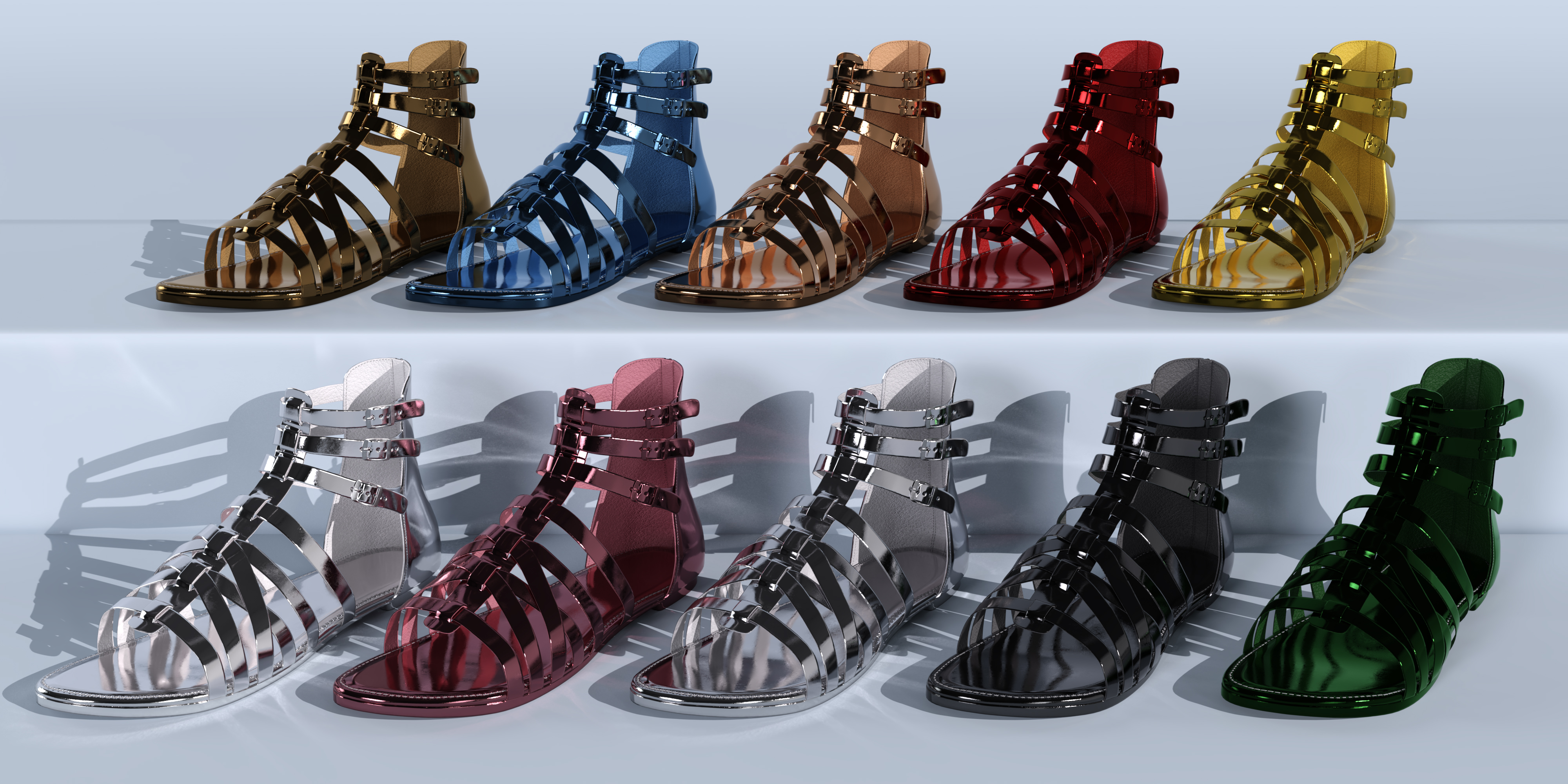 CW Hazel Gladiator Sandals For Genesis 9 and 8 Female | Daz 3D