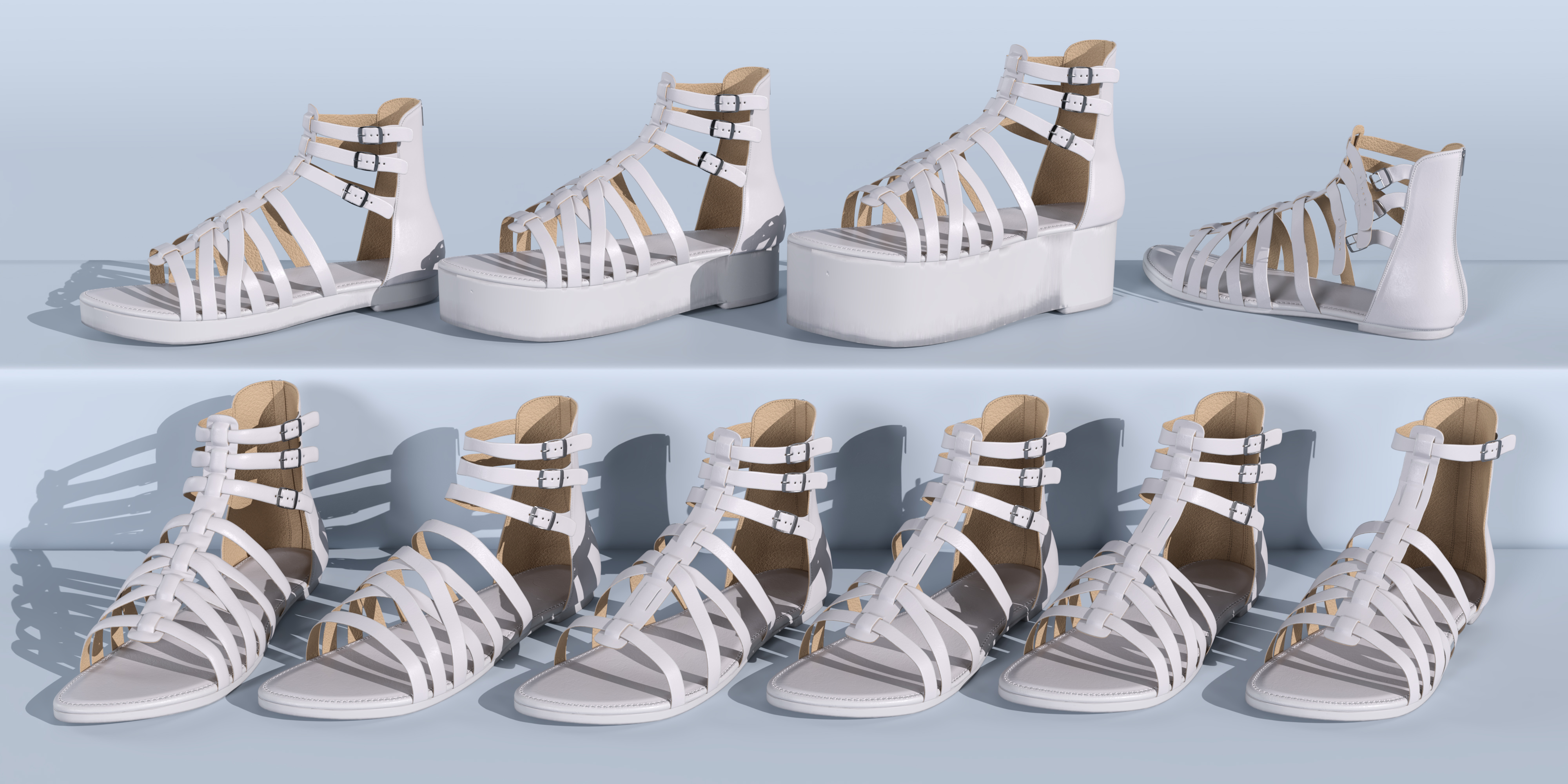 CW Hazel Gladiator Sandals For Genesis 9 and 8 Female | Daz 3D