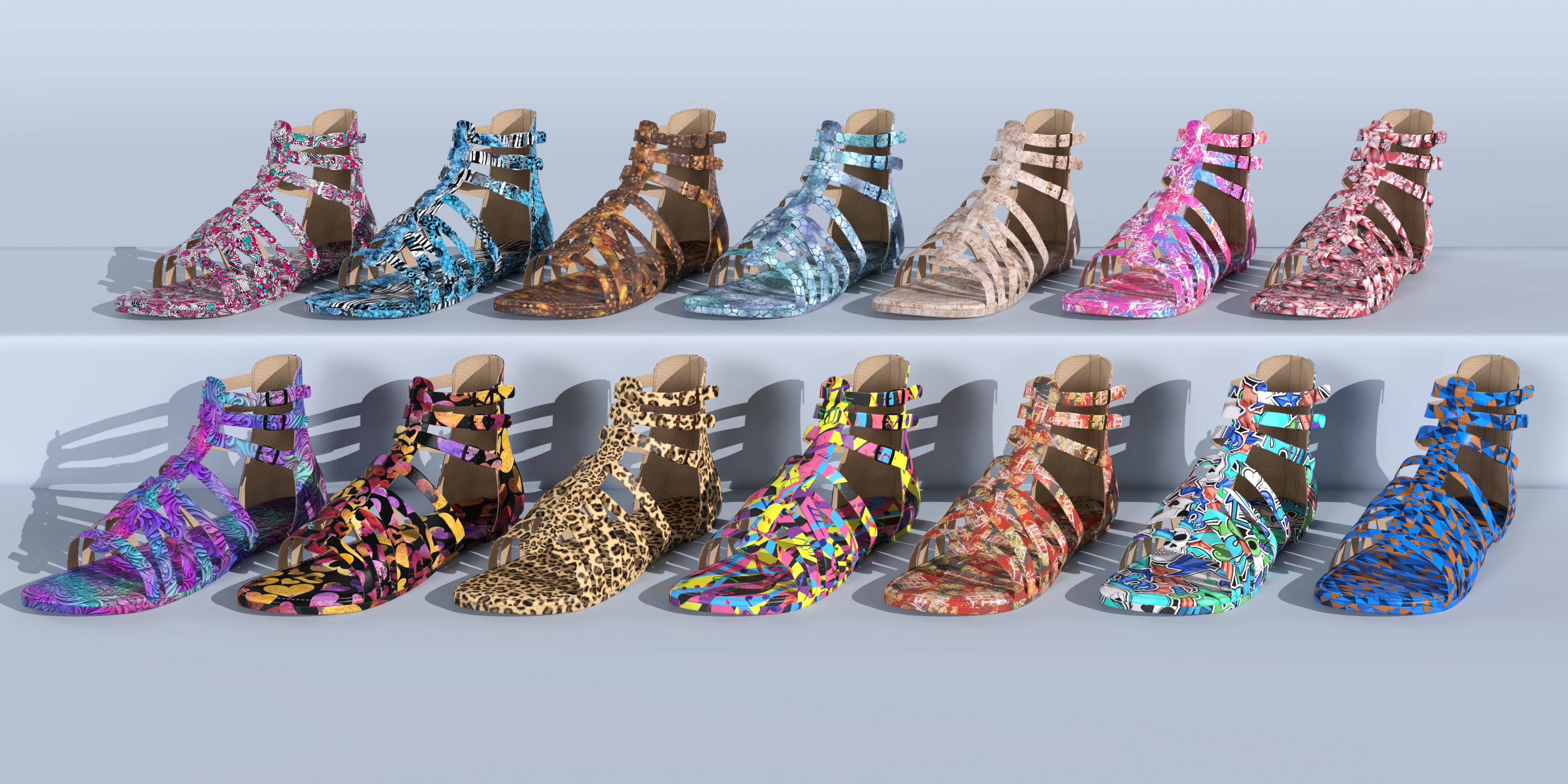 Textras For CW Hazel Gladiator Sandals | Daz 3D