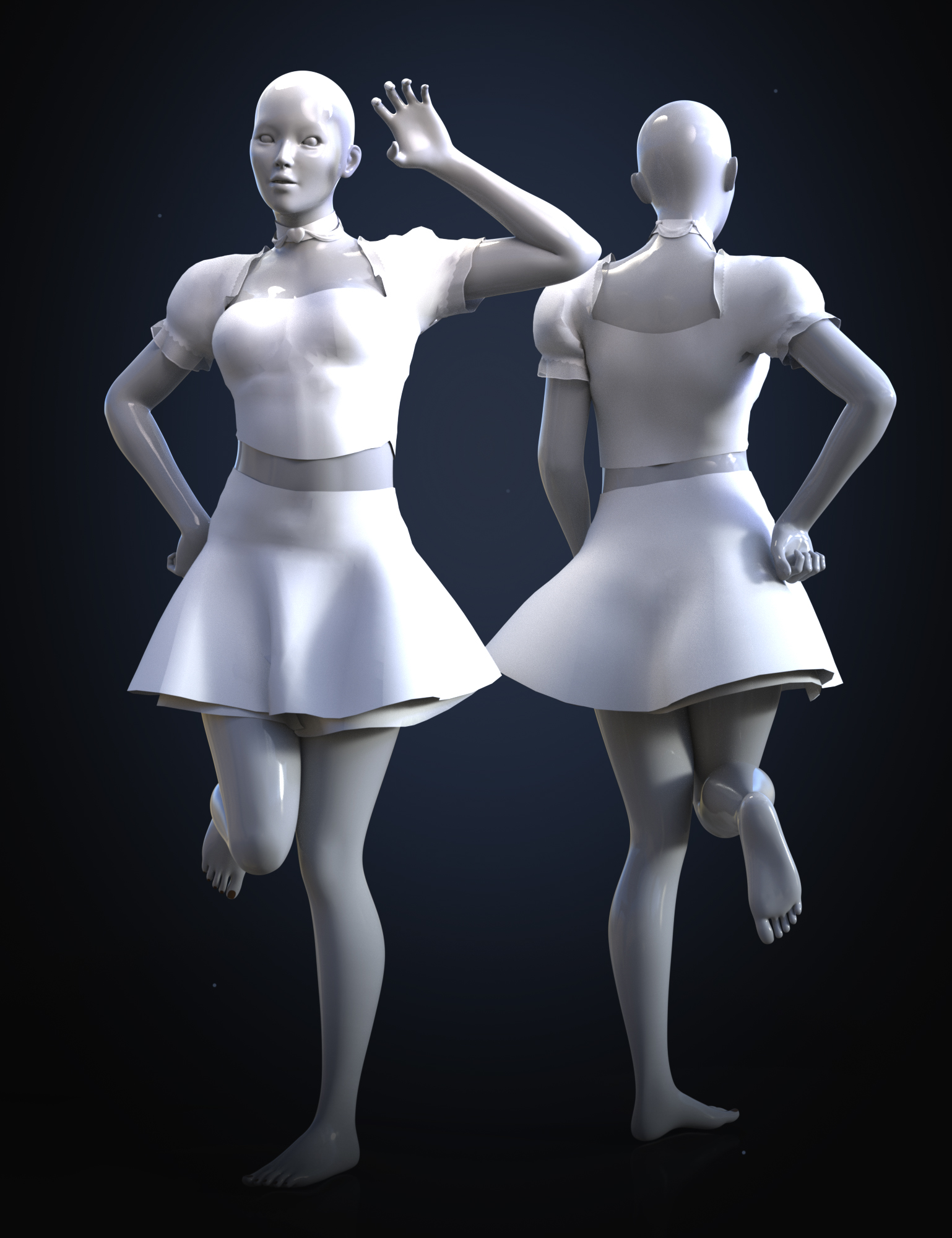 dForce LA Pom Pom Outfit for Female Genesis 9 and 8 | Daz 3D