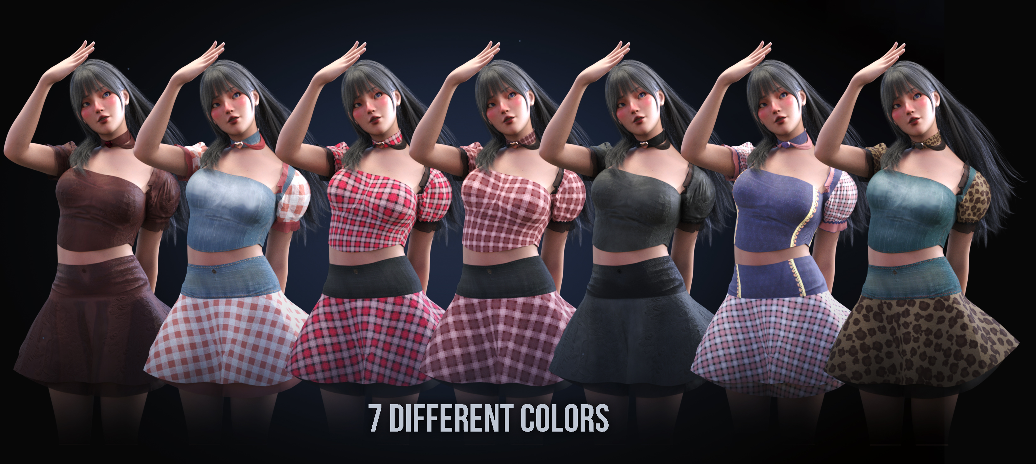 dForce LA Pom Pom Outfit for Female Genesis 9 and 8 | Daz 3D