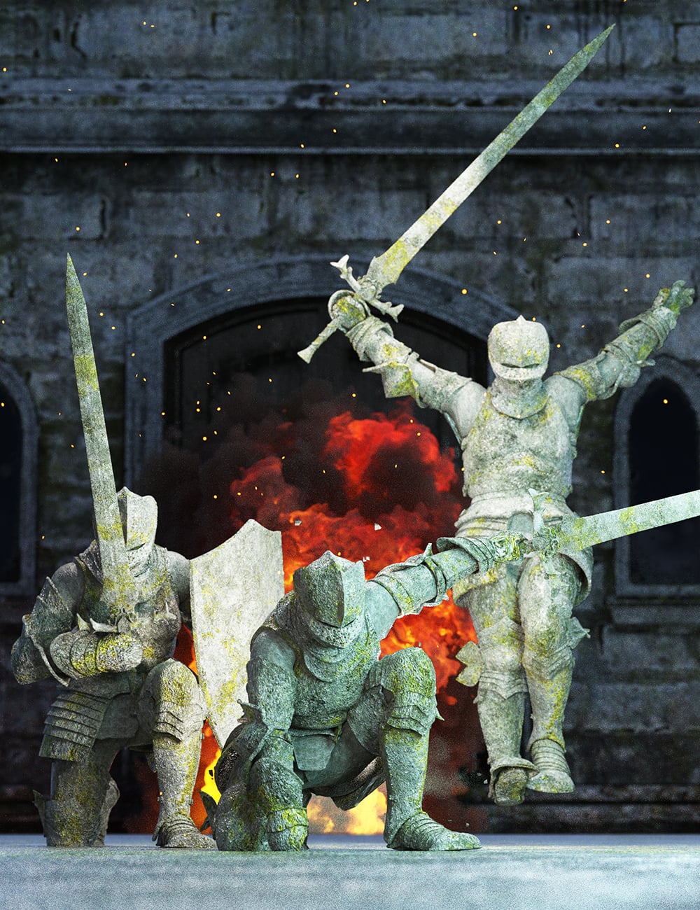 Guardians Of Stone Poses for Genesis 9 Base | Daz 3D