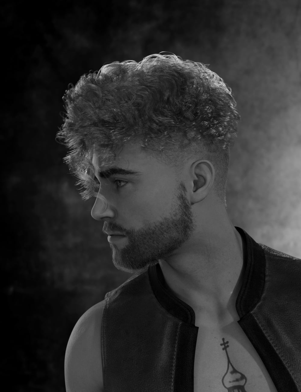 dForce Gustave Top Curls and Beard For Genesis 9 | Daz 3D