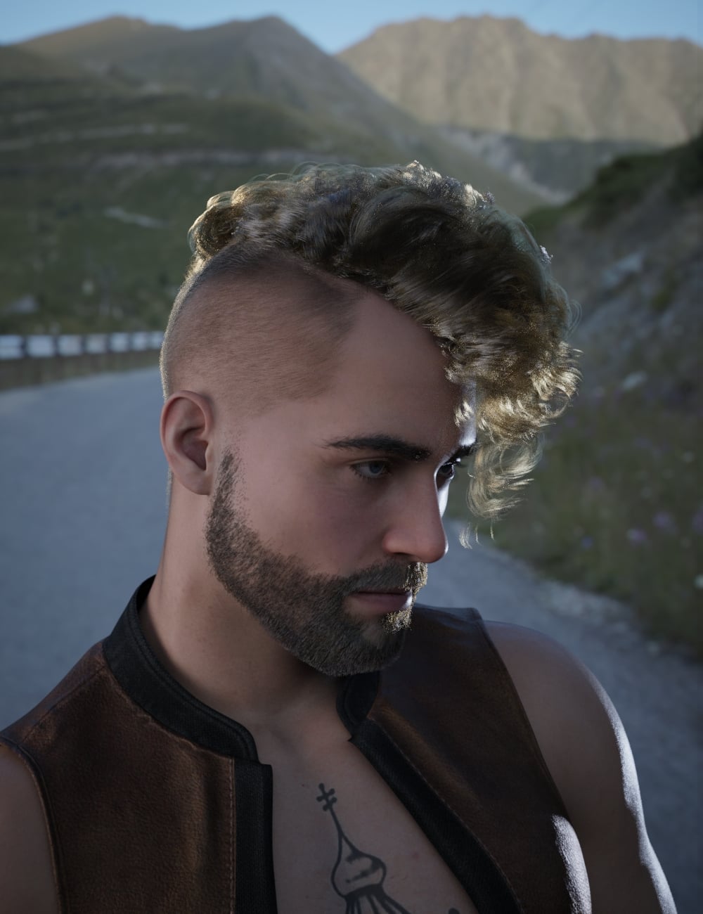 dForce Gustave Top Curls and Beard For Genesis 9 | Daz 3D