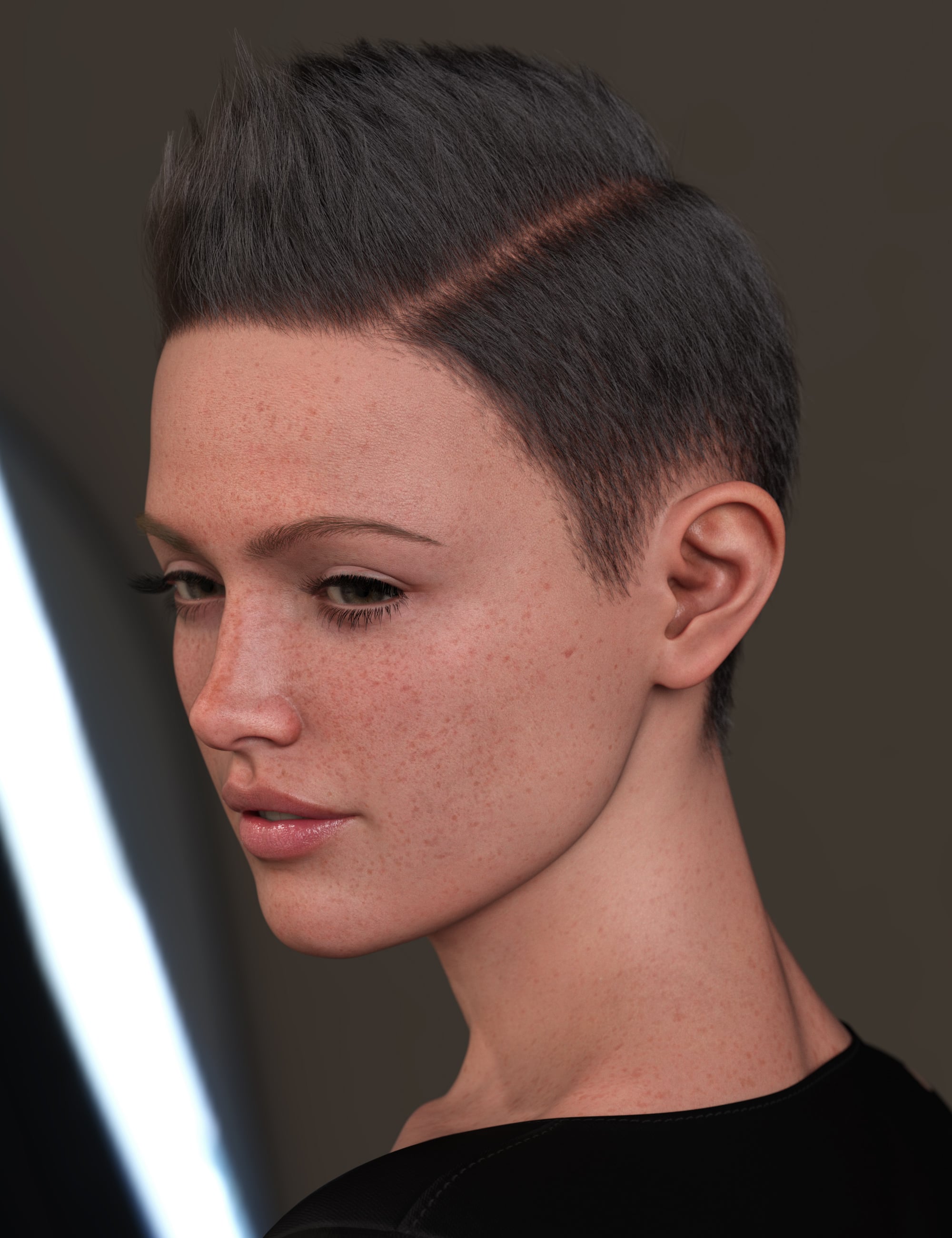 dForce Strand-Based Rock Style Pixie Cut Hair for Genesis 9 | Daz 3D